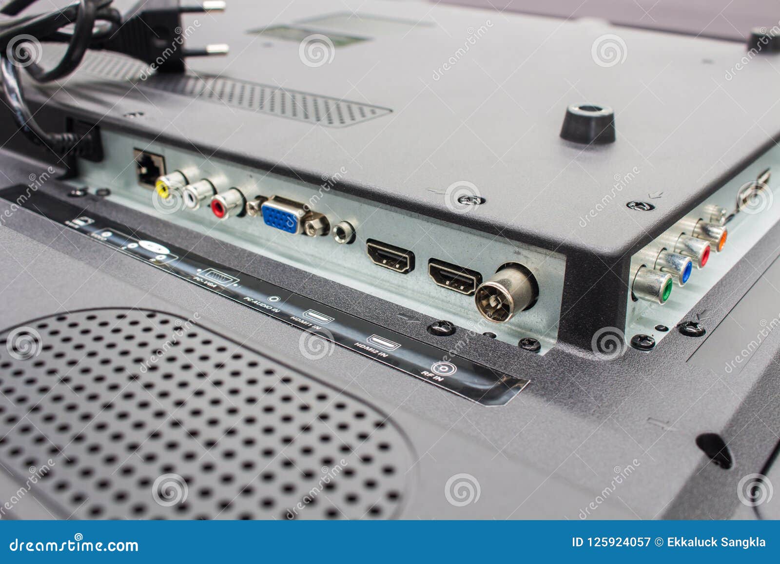 The High Definition Television Input Panel, the Input Connectors Stock ...