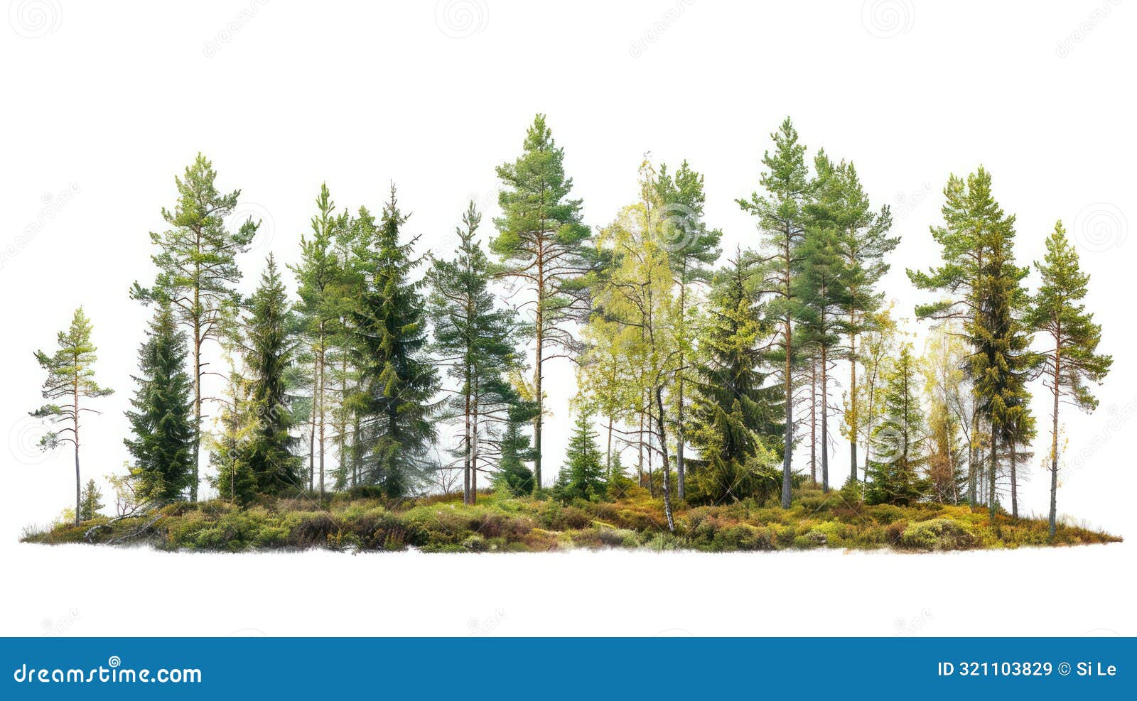 High Definition Treeline on White Background Stock Illustration ...