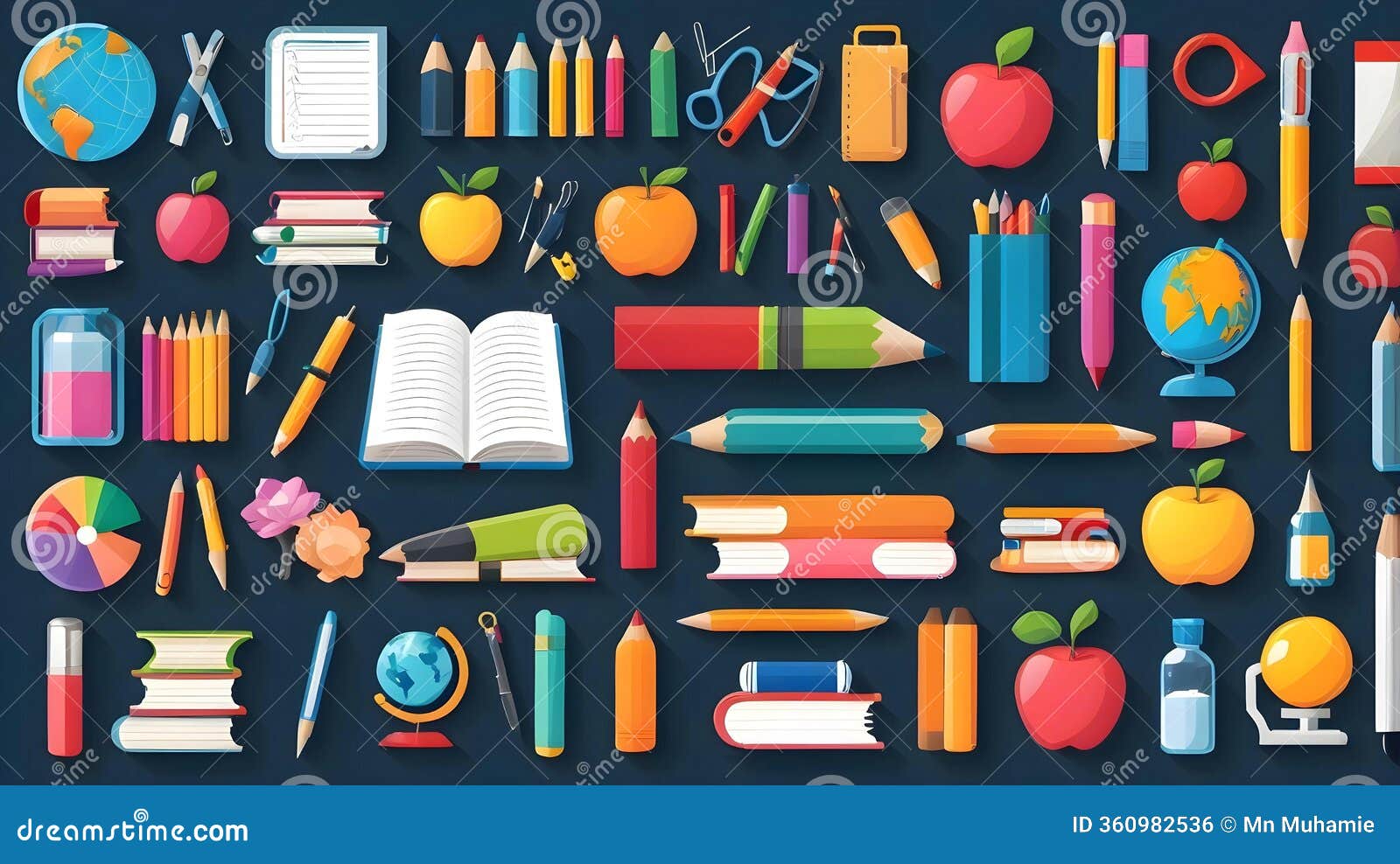 A High-definition Vector Illustration of a Colorful School and ...