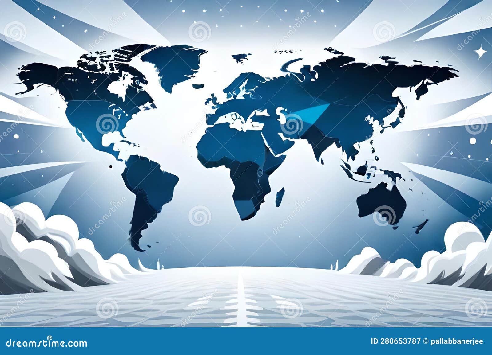 High Detail Blank World Political Map Stock Illustration - Illustration ...