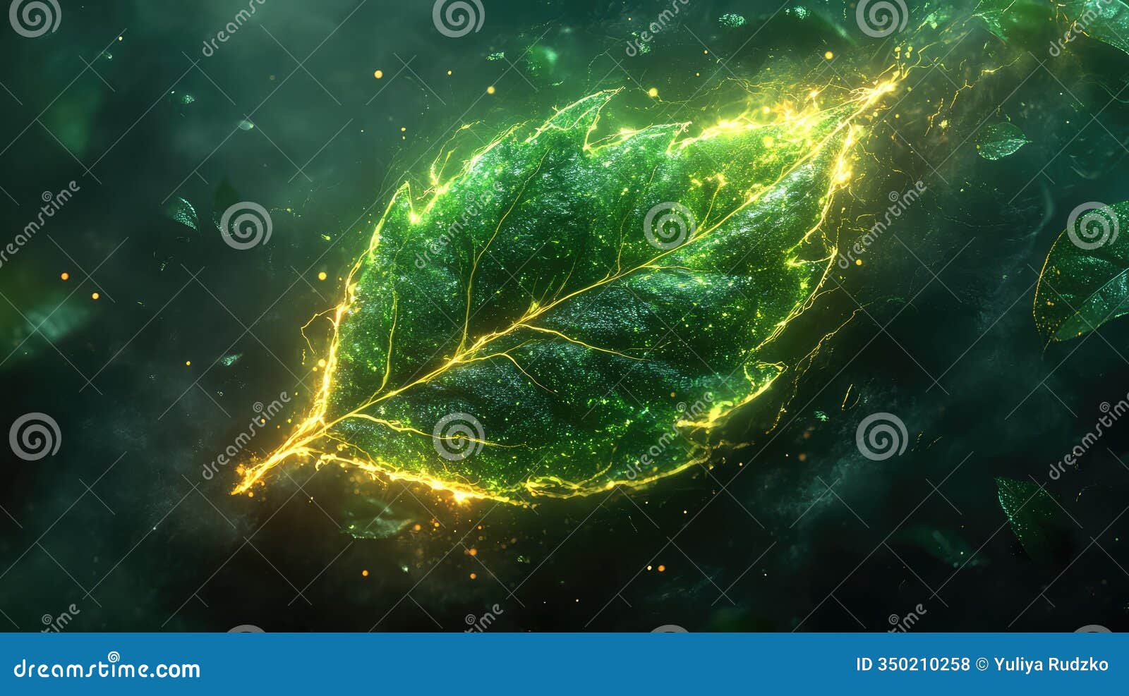 High-Detail Green Energy Logo With Lightning And Leaf Stock Photography | CartoonDealer.com ...