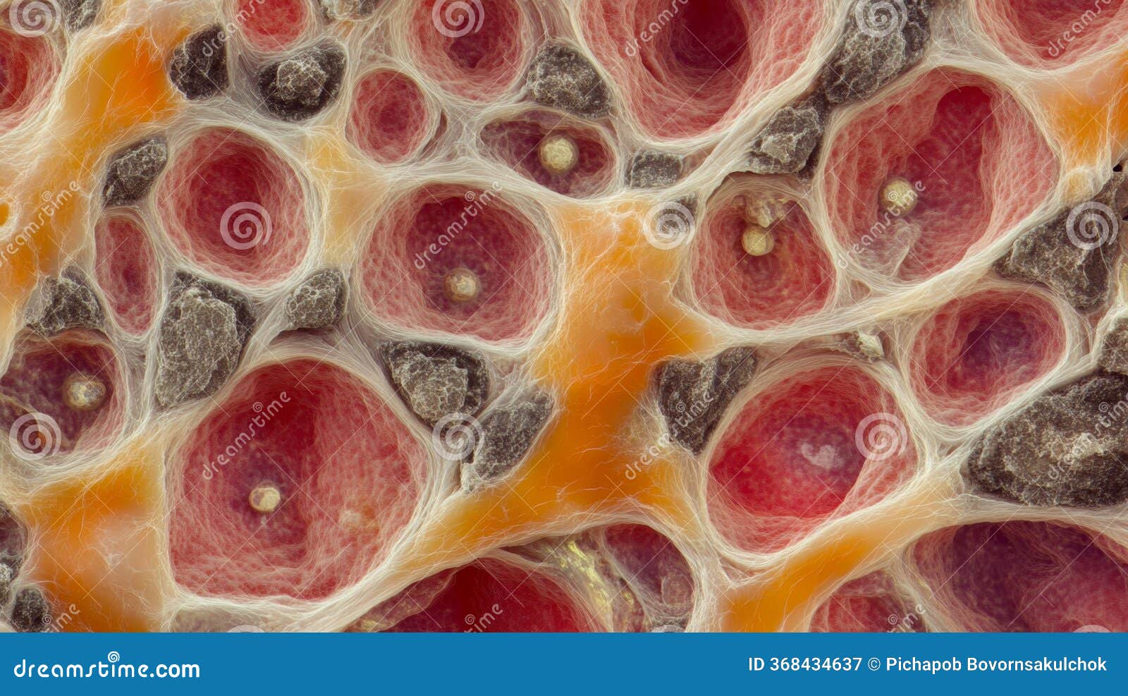 High Detail Image Of Osteocytes Embedded In Bone Matrix Structure ...