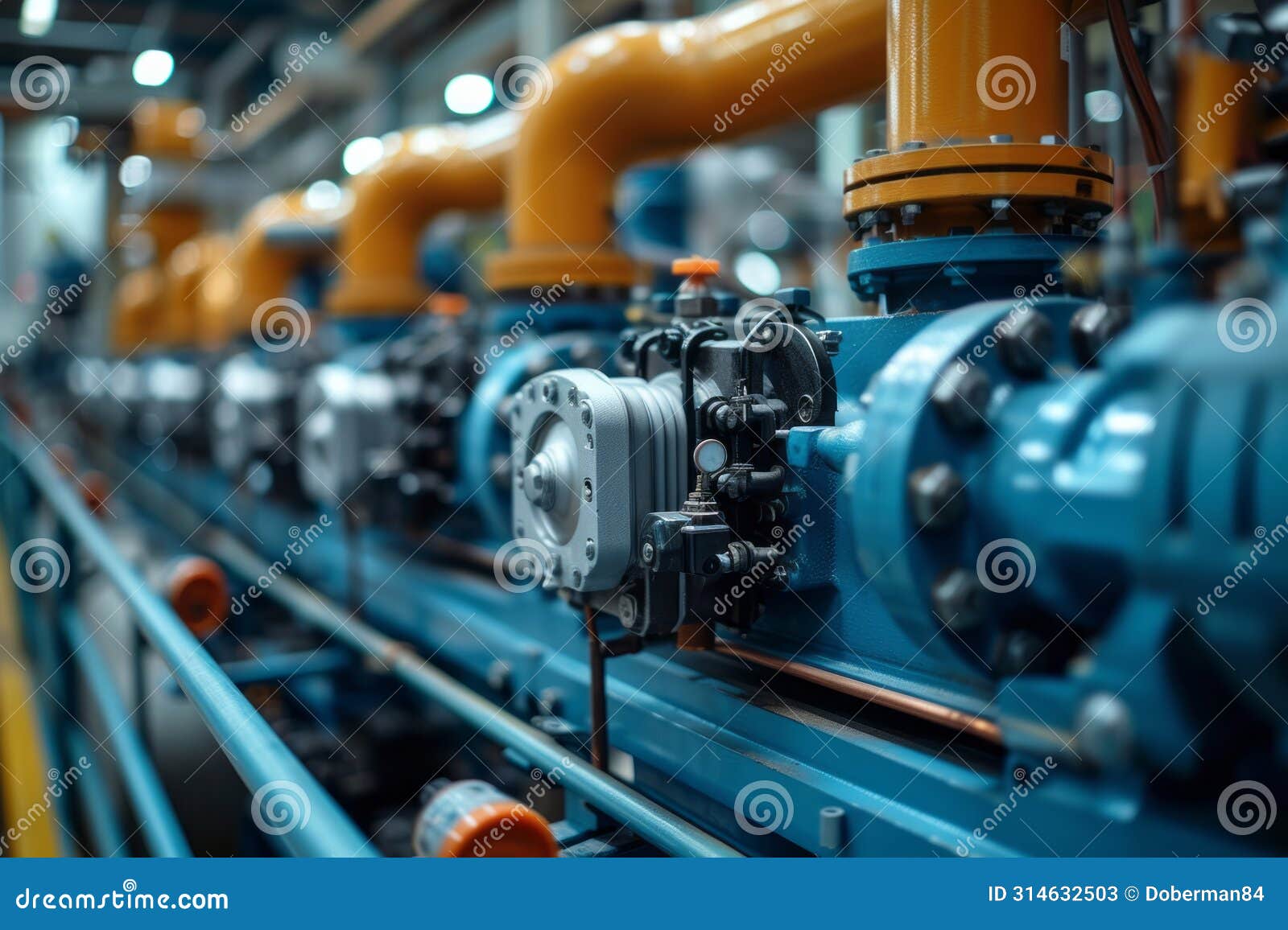 Advanced Hydraulic Pump System in Industrial Machinery with Intricate ...