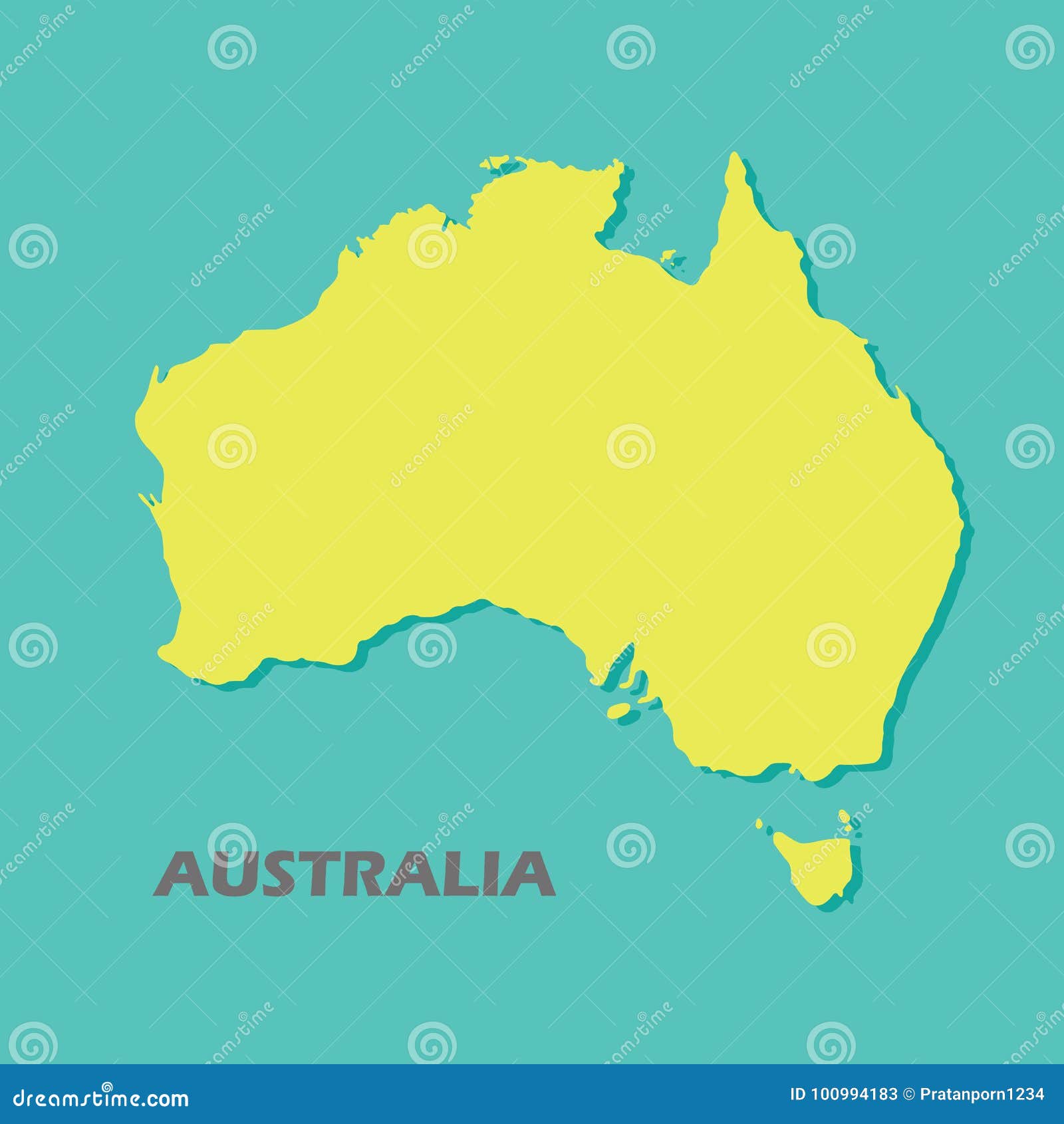 A High Detailed Colorful Australia Map Stock Vector - Illustration of ...