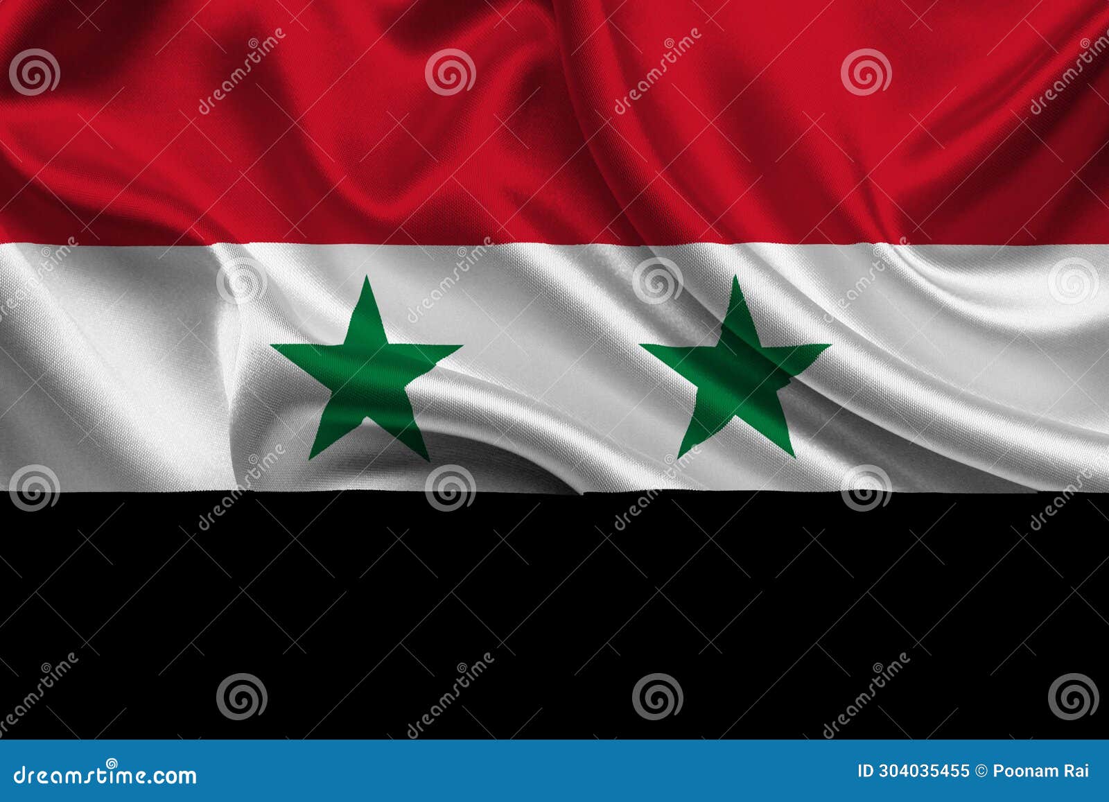High Detailed Flag Of Syria National Syria Flag Asia Stock