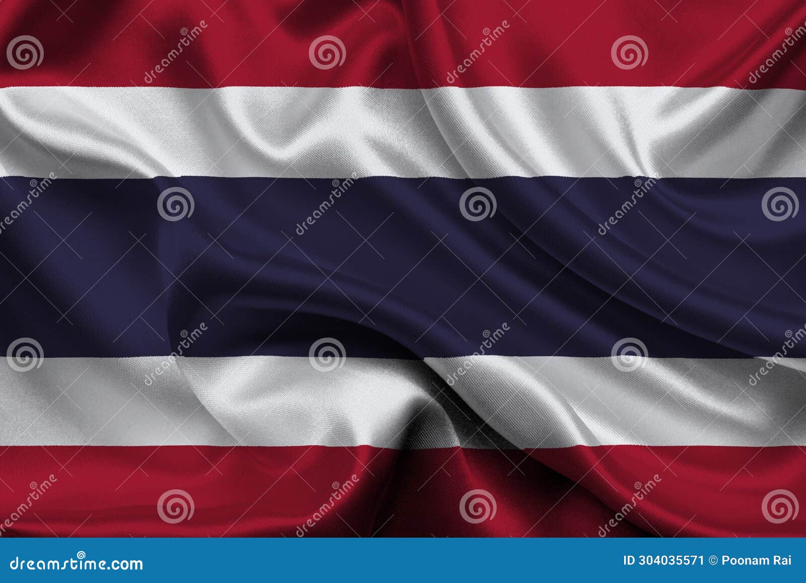 High Detailed Flag Of Thailand National Thailand Flag Asia Stock