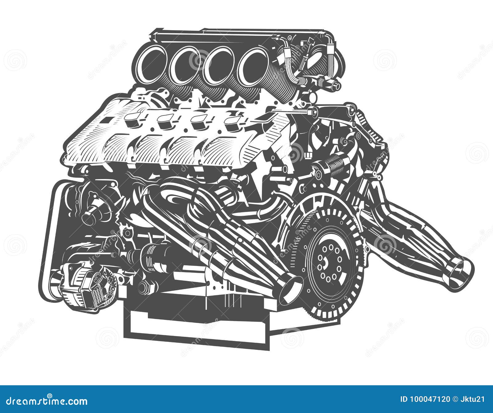 Vector High Detailed Illustration of Abstract Engine Stock Vector ...
