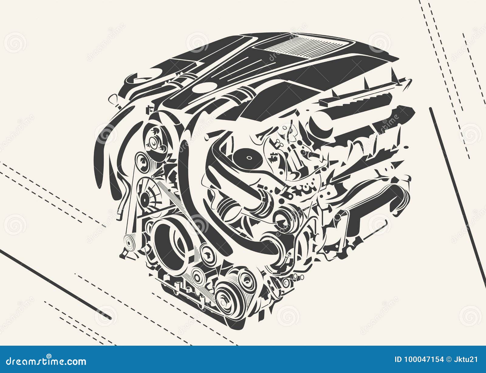 Vector High Detailed Illustration of Abstract Engine Stock Vector ...