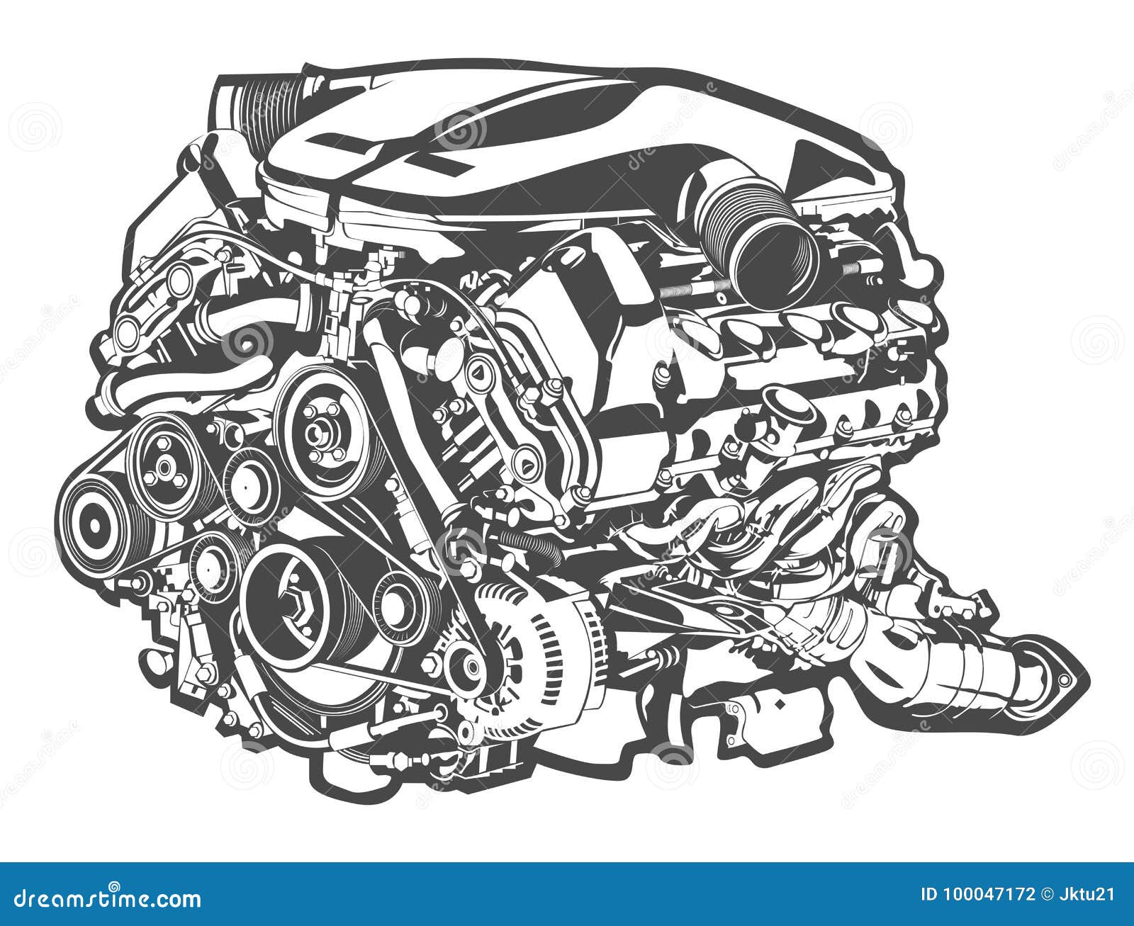 Vector High Detailed Illustration of Abstract Engine Stock Vector ...