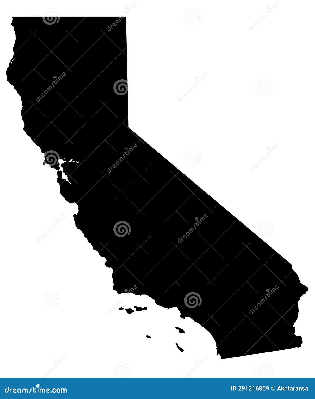High Detailed Illustration Map - California State Map Stock ...