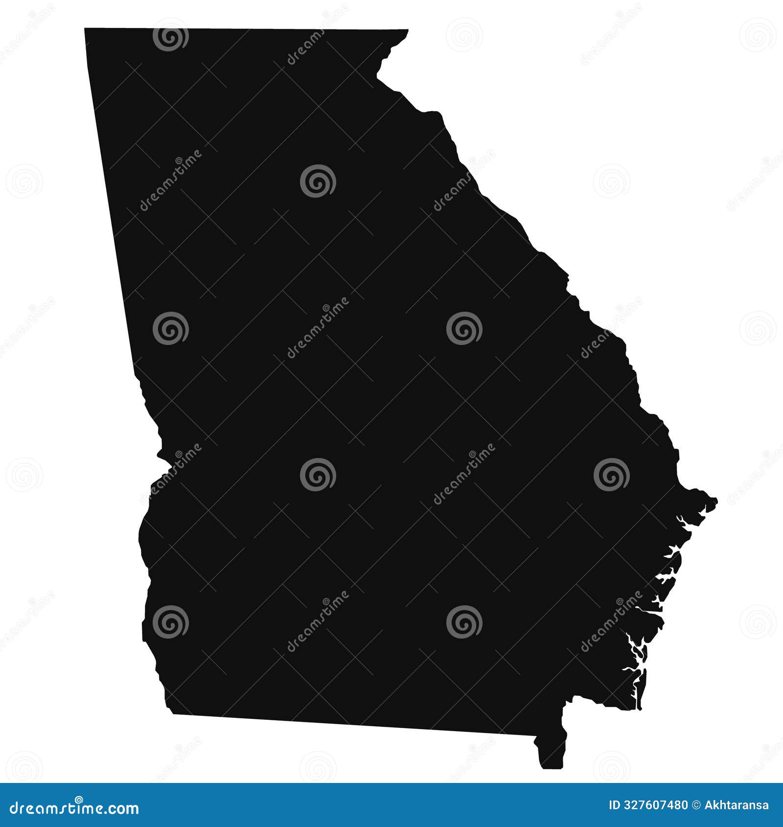 High Detailed Illustration Map - Georgia State Map Stock Illustration ...