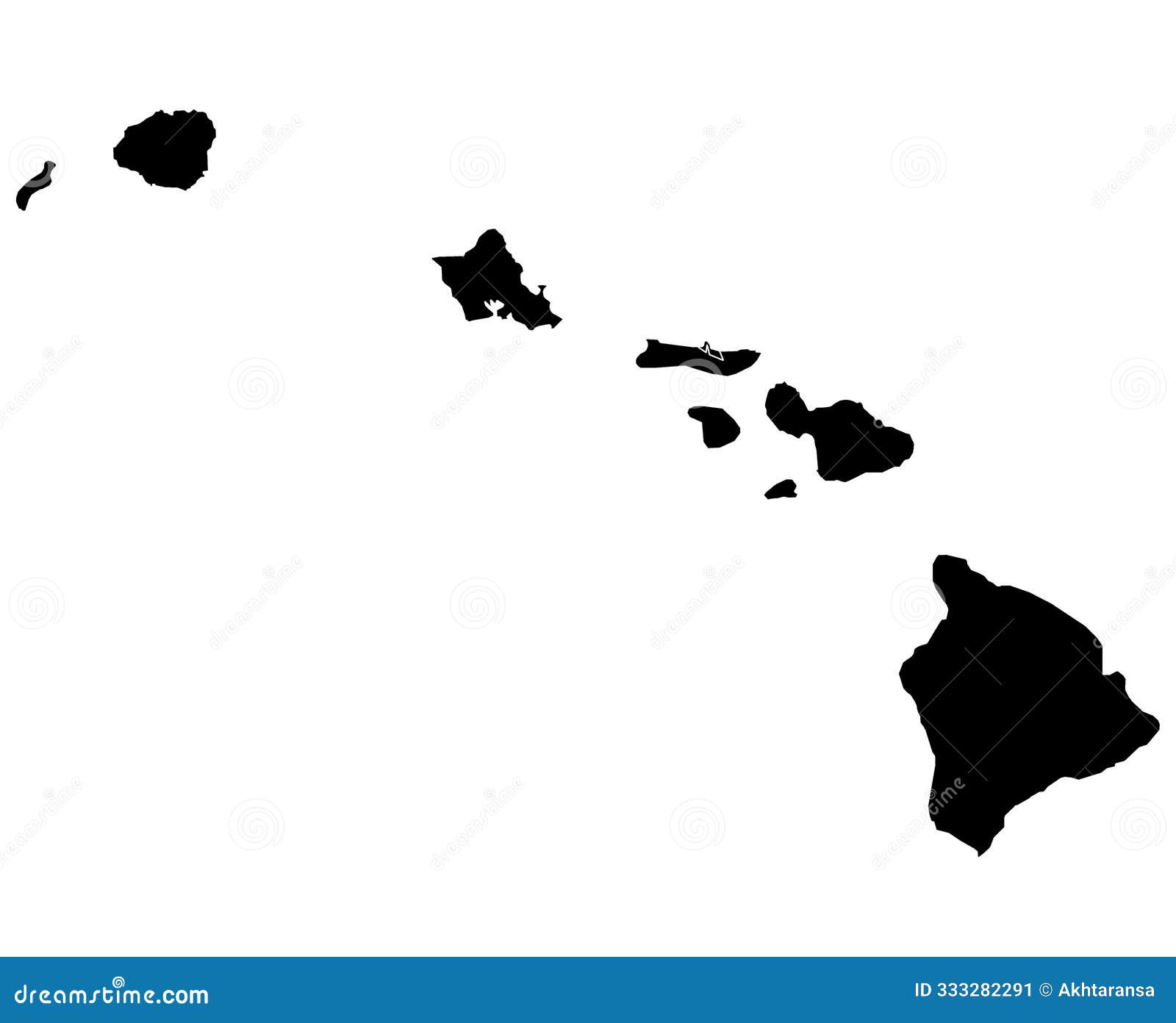 High Detailed Illustration Map - Outline Hawaii State Map Stock ...
