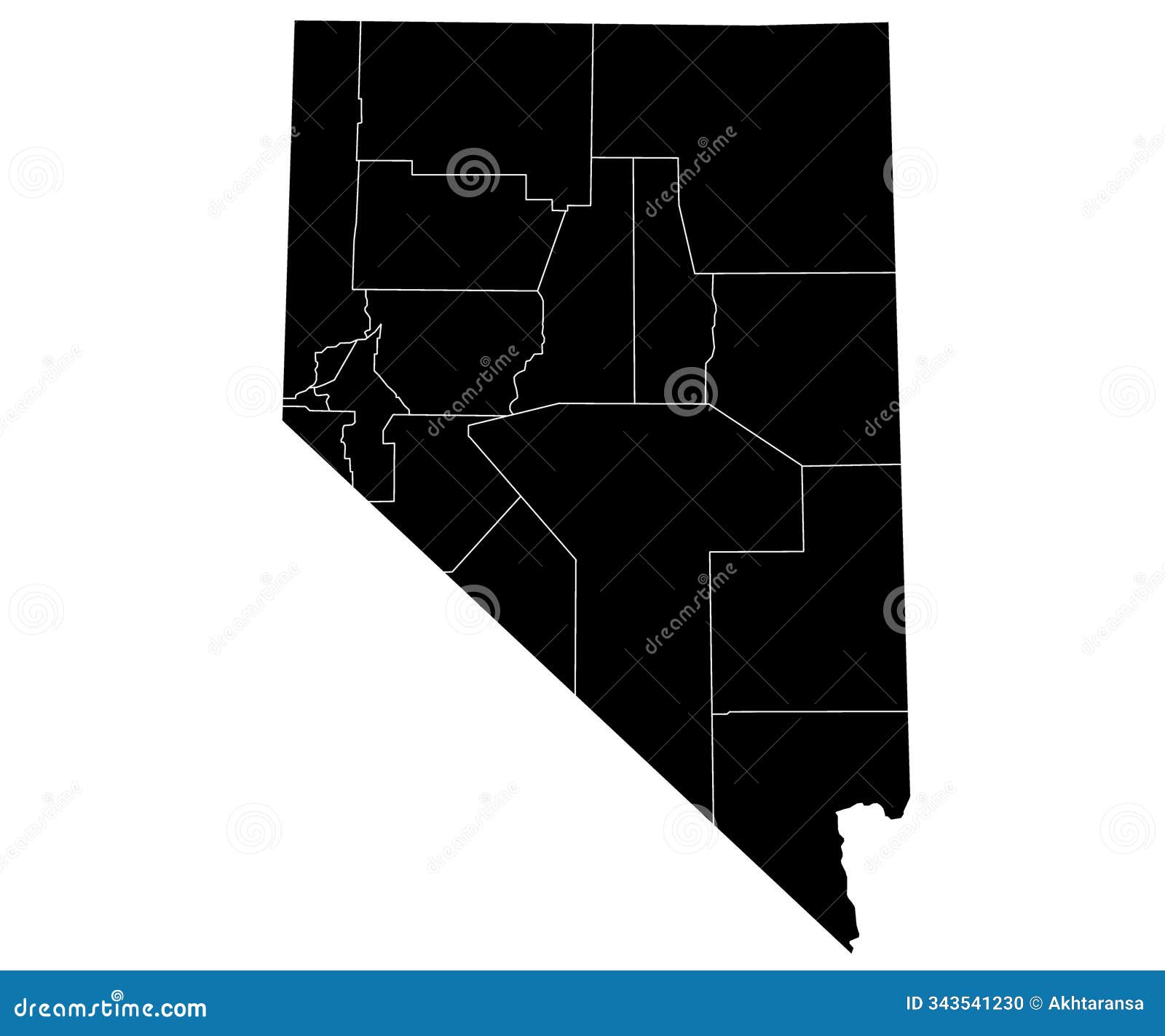 High Detailed Illustration Map - Outline Nevada State Map ...