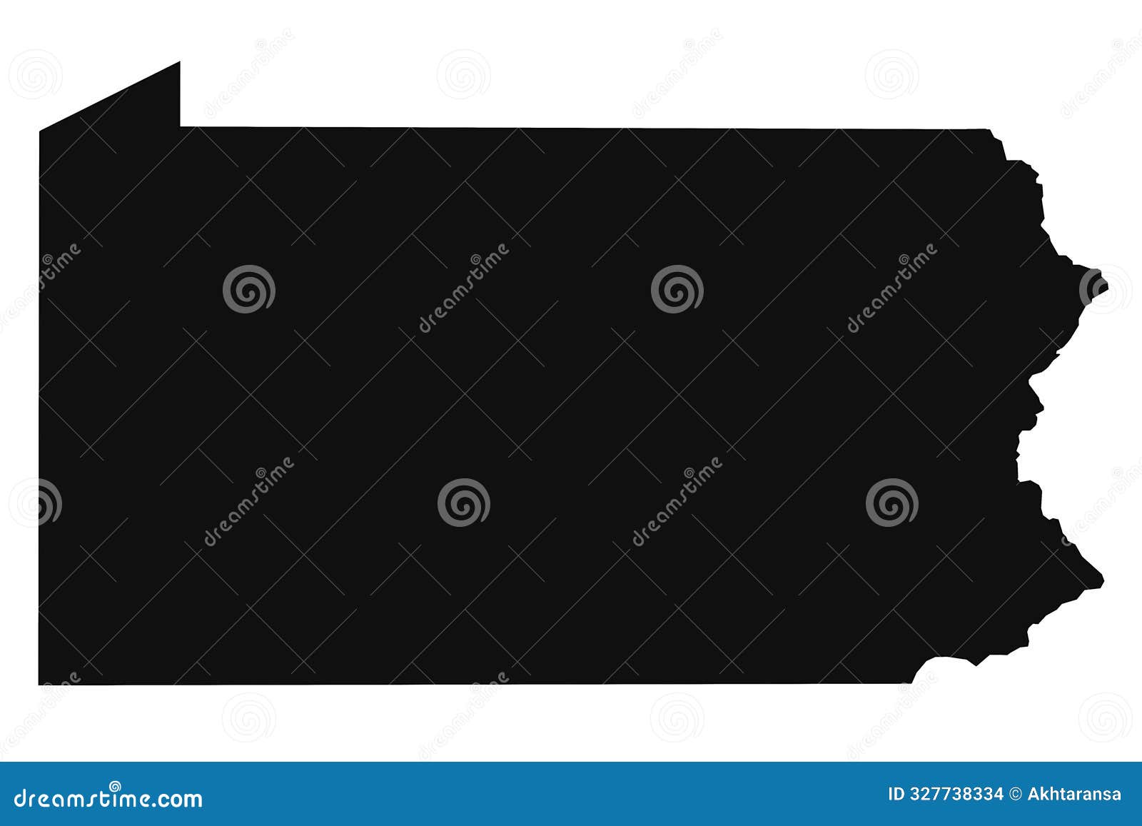 High Detailed Illustration Map - Outline Pennsylvania State Map Stock ...