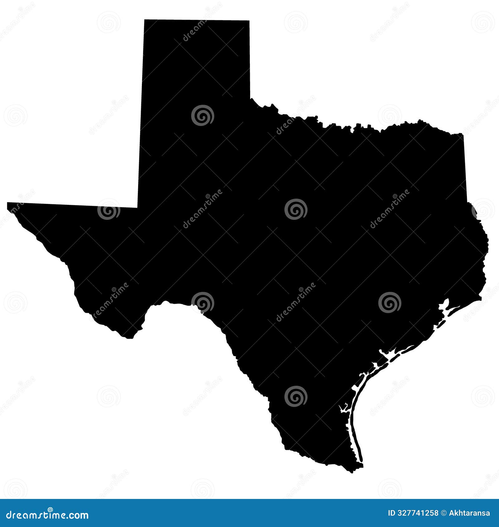 High Detailed Illustration Map - Outline Texas State Map Stock ...
