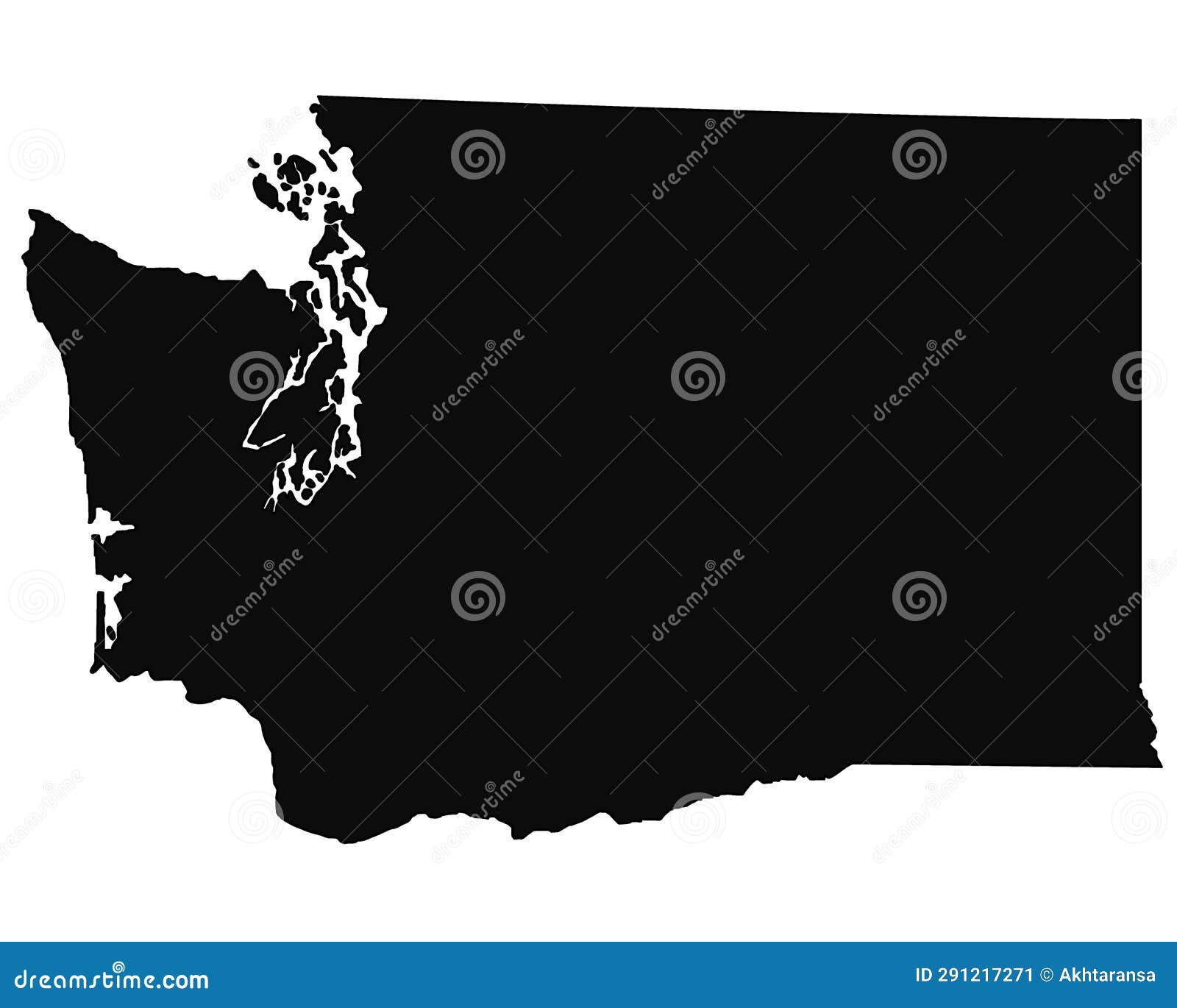 High Detailed Illustration Map - Washington State Stock Illustration ...
