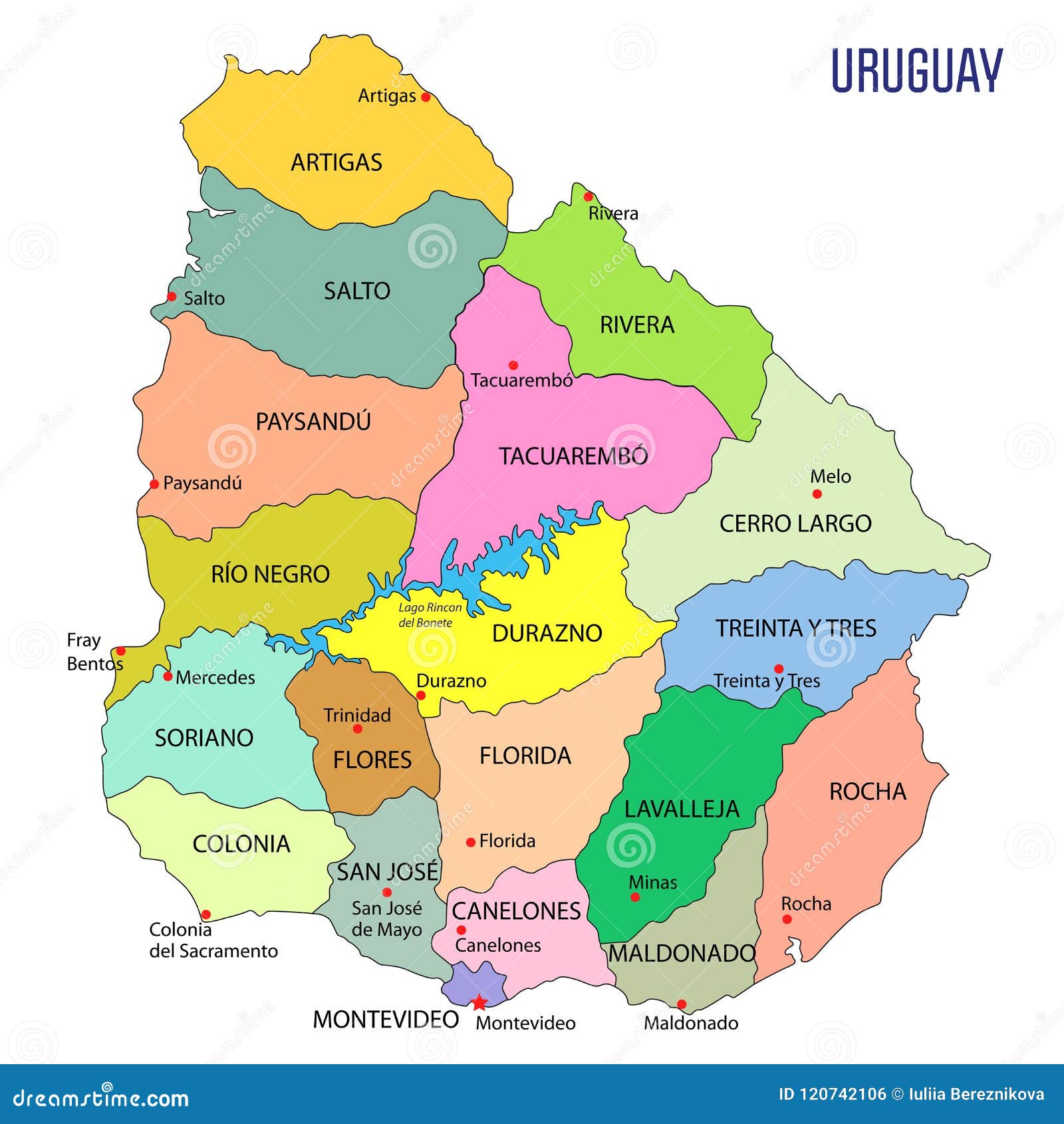 Detailed Map of Uruguay with Regions Stock Vector - Illustration of ... Detailed Map of Uruguay with Regions Stock Vector - Illustration of ...