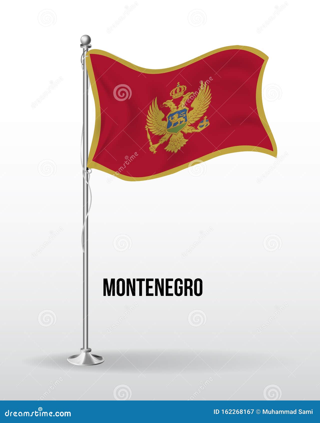 High Detailed Vector Flag of Montengro Stock Vector - Illustration of ...