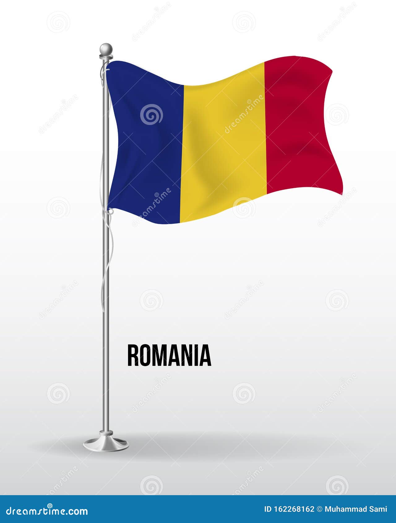 High Detailed Vector Flag of Romania Stock Vector - Illustration of ...