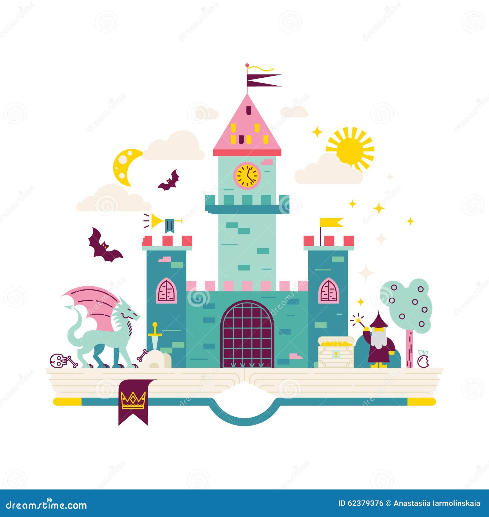 High Detailed Vector Illustration of Magic Kingdom. Stock Vector ...