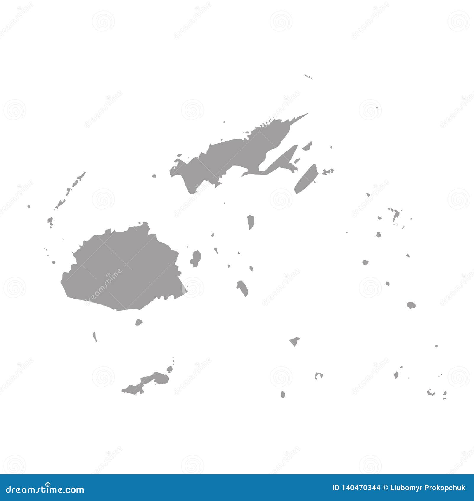 High Detailed Vector Map - Fiji Stock Vector - Illustration of detailed ...