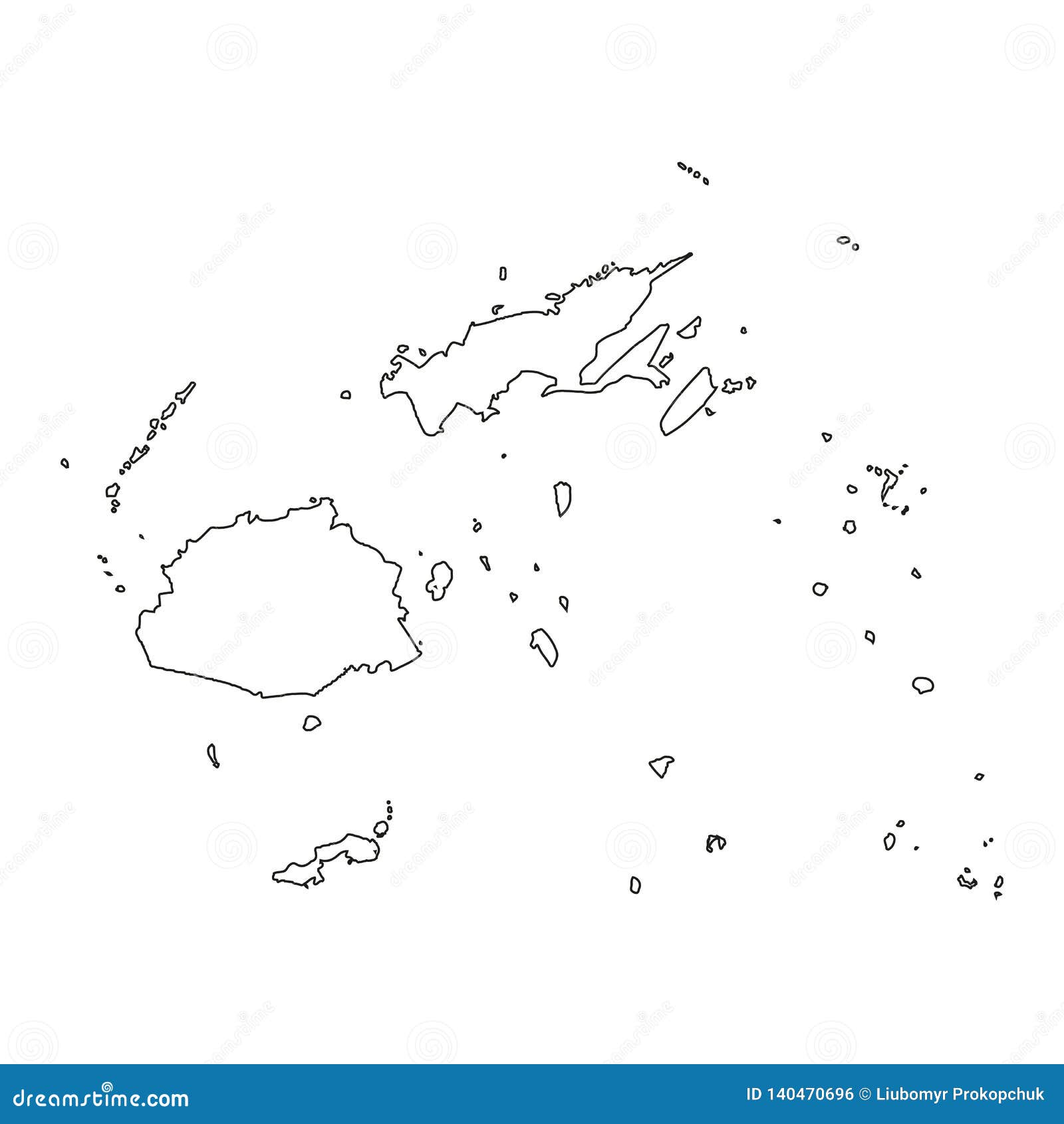 High Detailed Vector Map - Fiji Stock Vector - Illustration of travel ...
