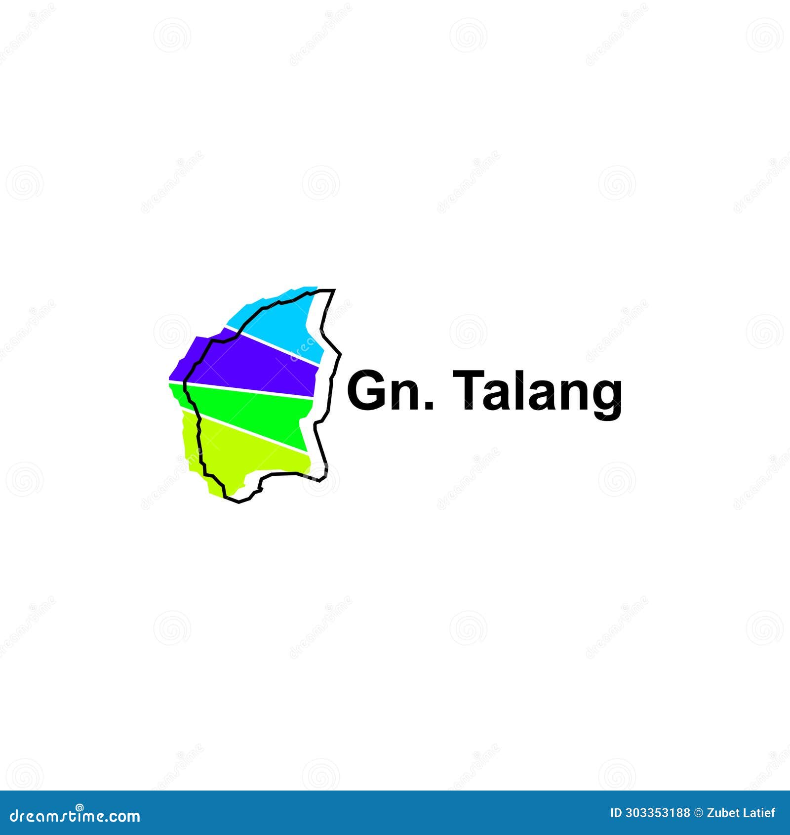 High Detailed Vector Map Of Gn. Talang Modern Outline, Logo Vector ...