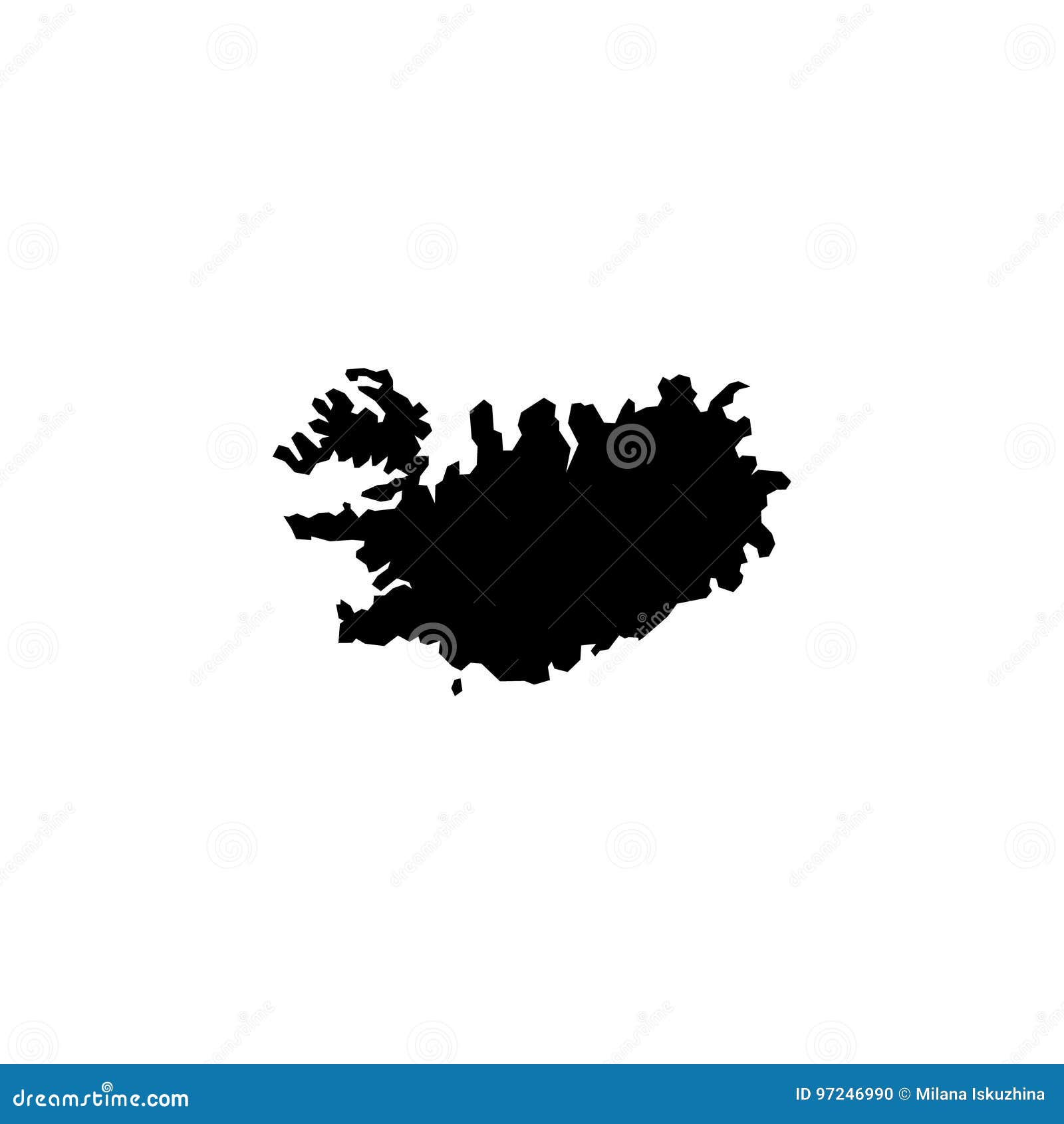 Map - Iceland stock vector. Illustration of digitally - 97246990