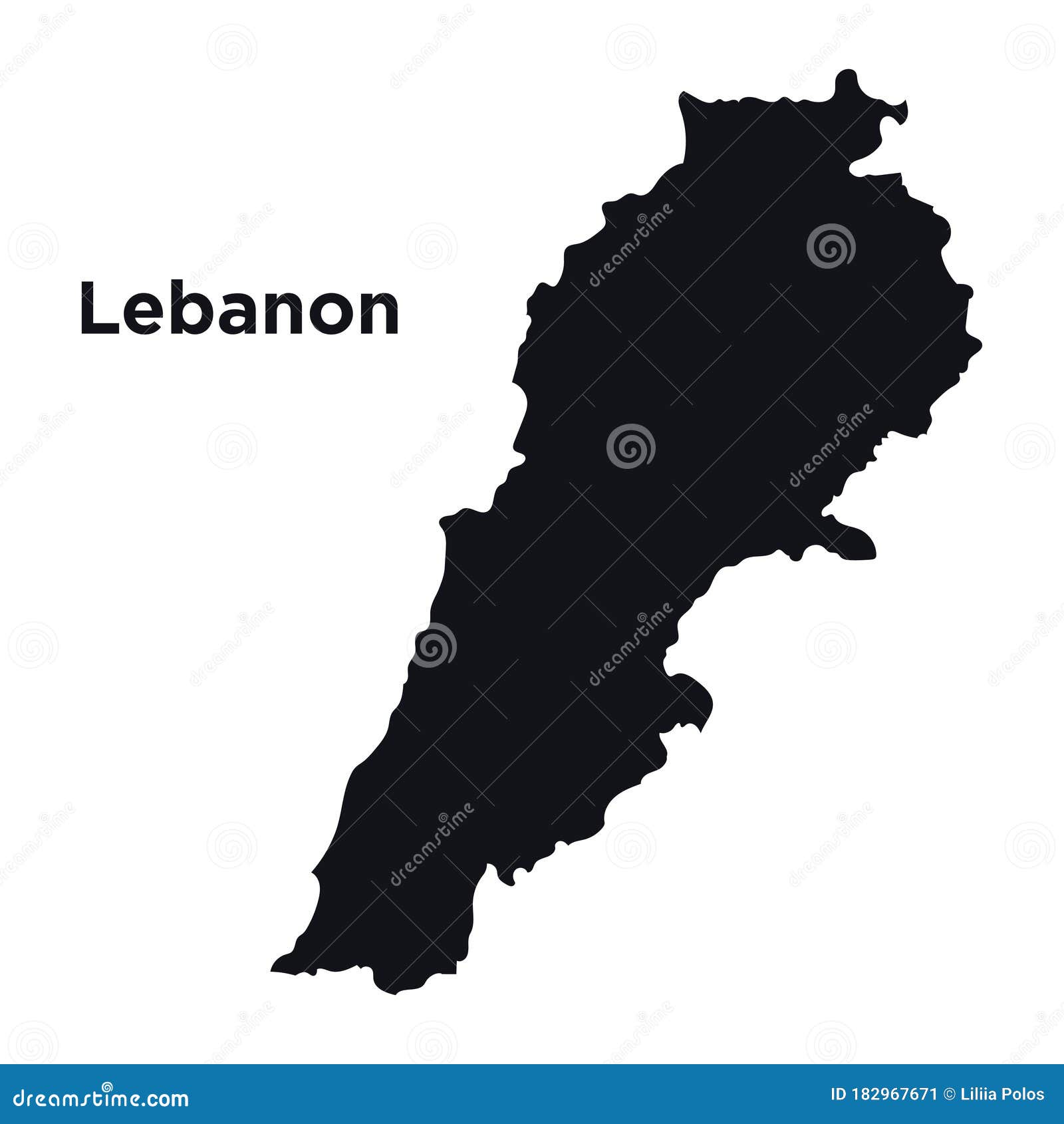High Detailed Vector Map - Lebanon Stock Vector - Illustration of ...