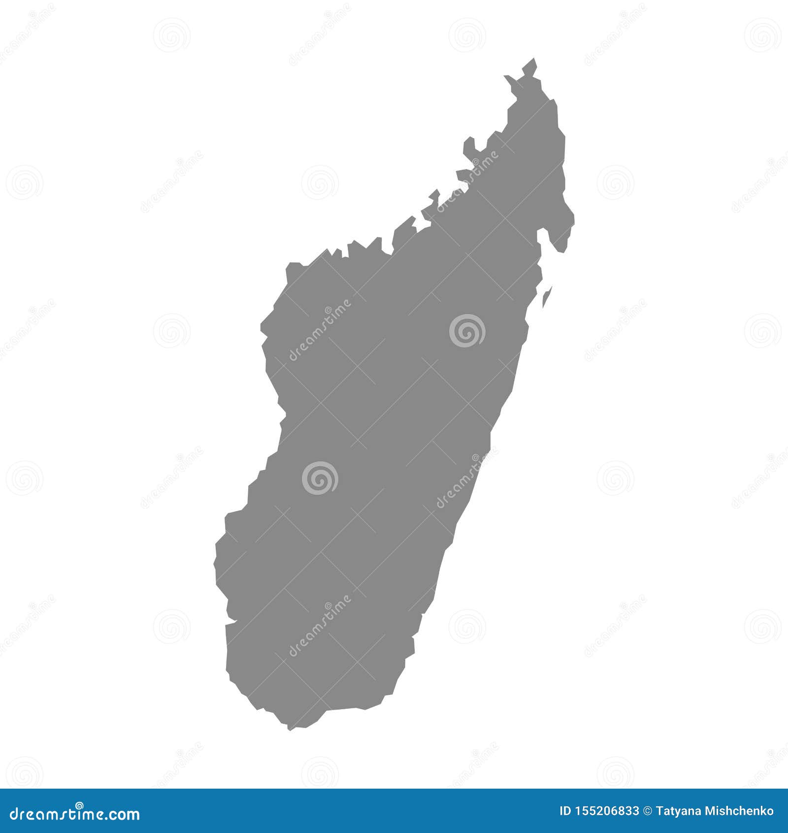 High Detailed Vector Map - Madagascar Stock Illustration - Illustration ...