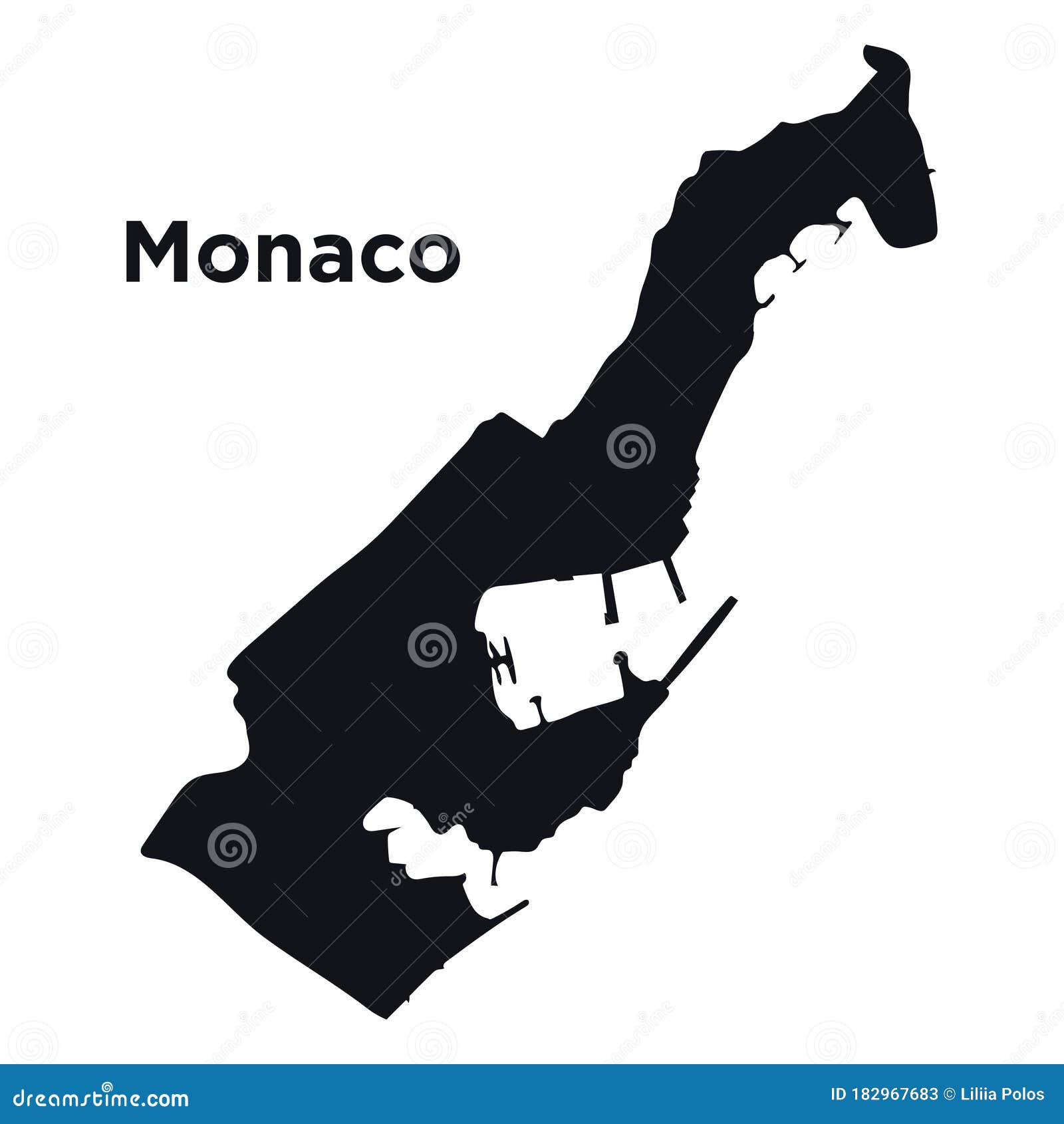 Monaco Detailed Map Highlighted On Blue Rounded World Map Vector ...