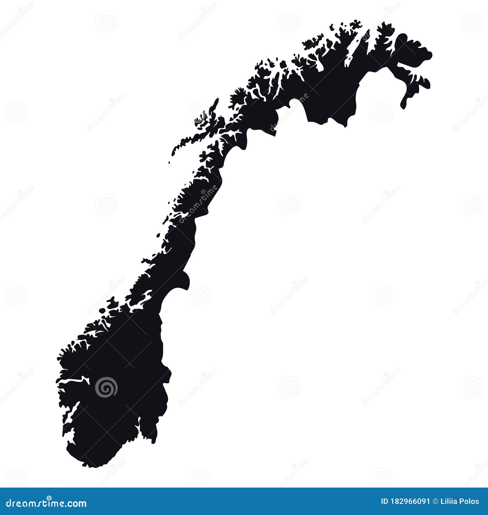 High Detailed Vector Map - Norway Stock Vector - Illustration of ...