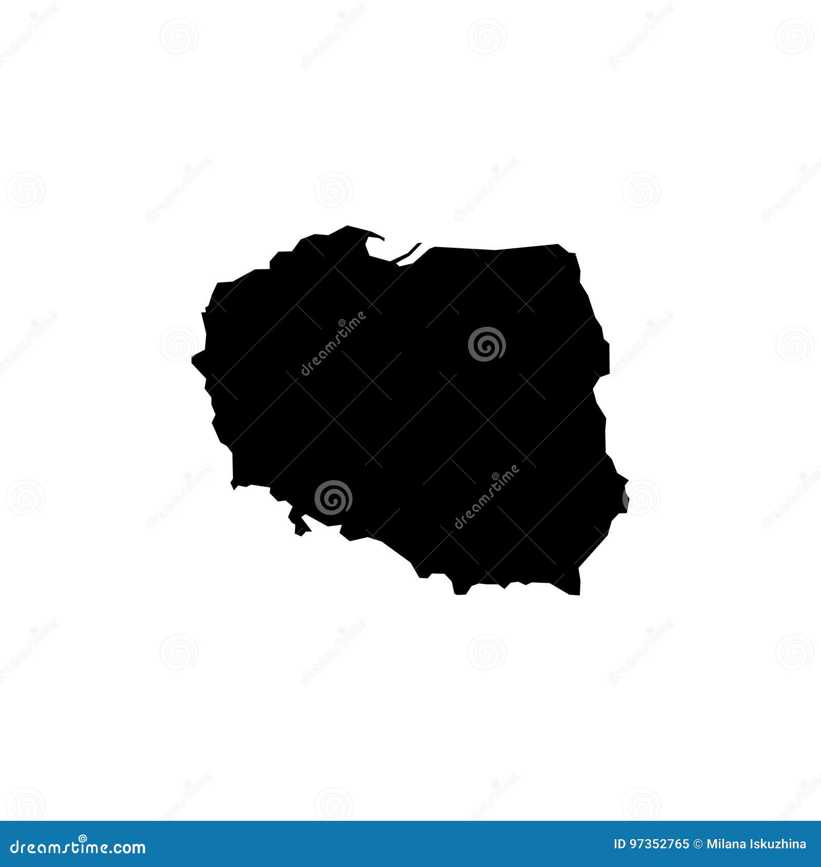 Map - Poland stock vector. Illustration of abstract, contour - 97352765