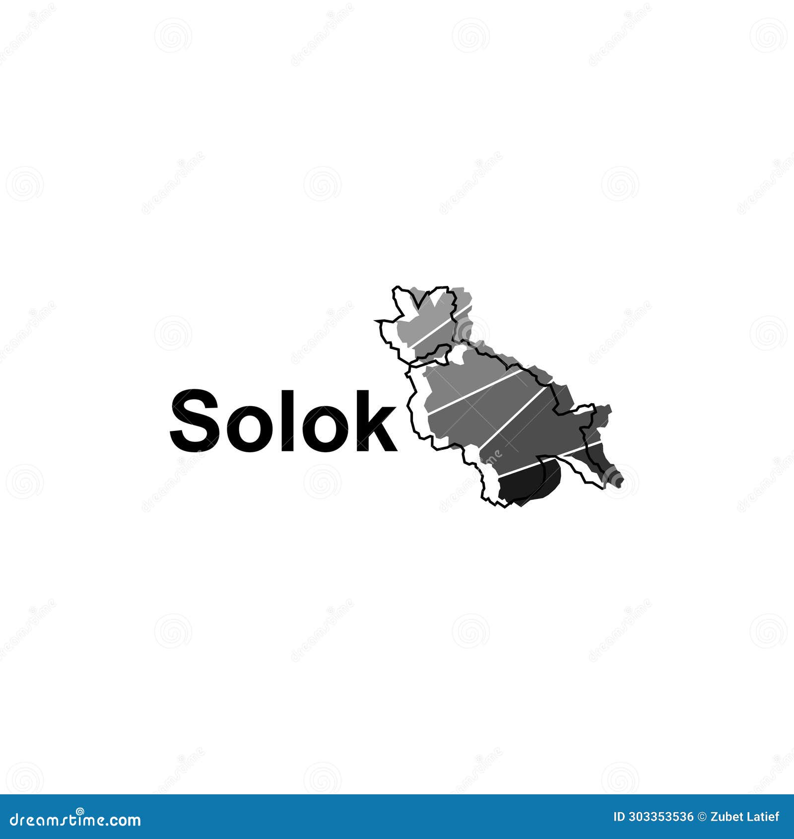 High Detailed Vector Map of Solok Modern Outline, Logo Vector Design ...