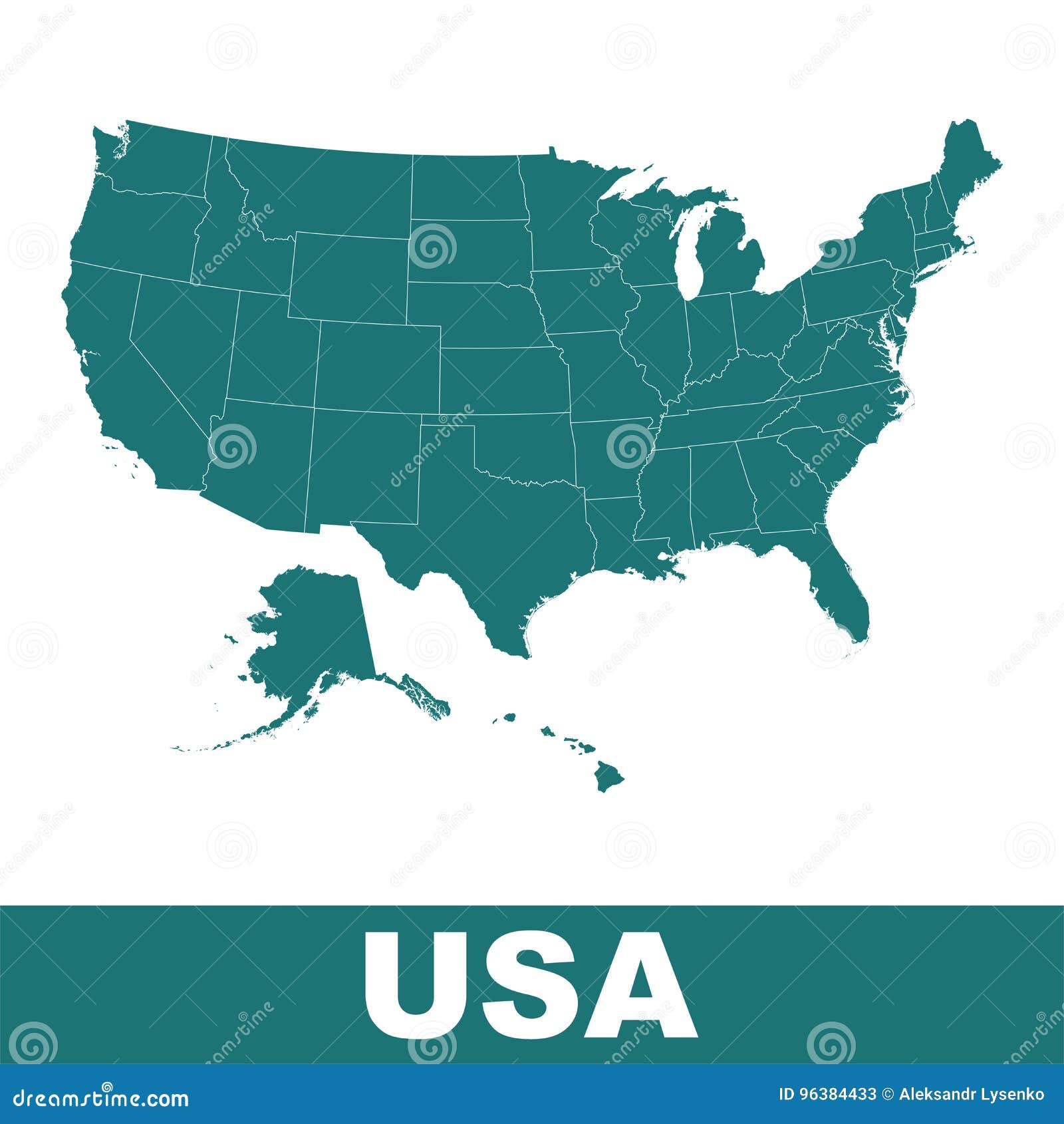 High Detailed Vector Map - United States. USA Vector Flat Stock Vector ...