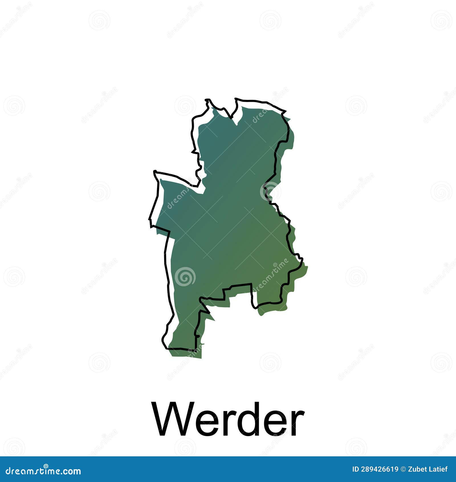 High Detailed Vector Map of Werder Modern Outline, Logo Vector Design ...