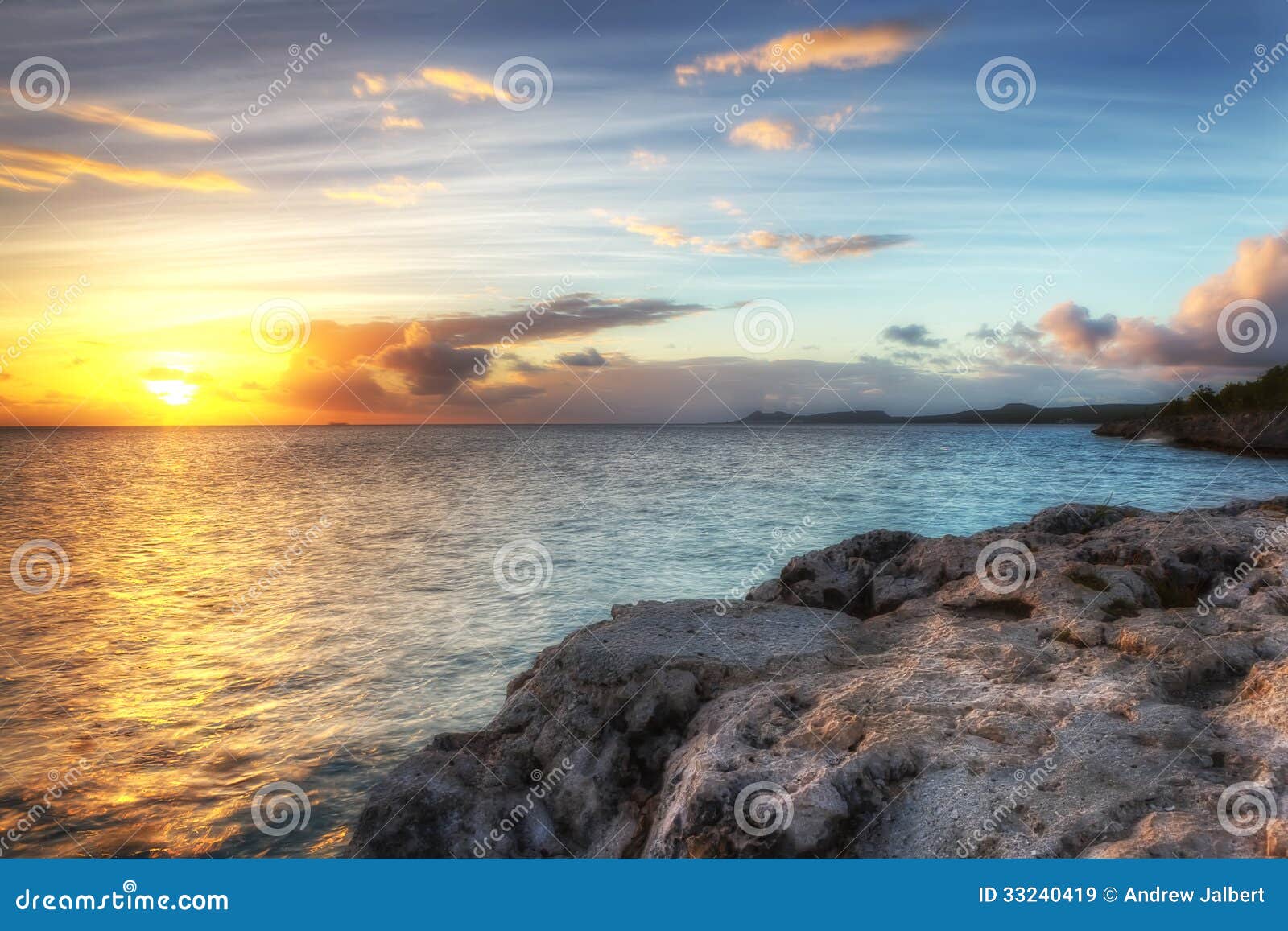 High Dynamic Range (HDR) Caribbean Sunset Stock Image - Image of ...