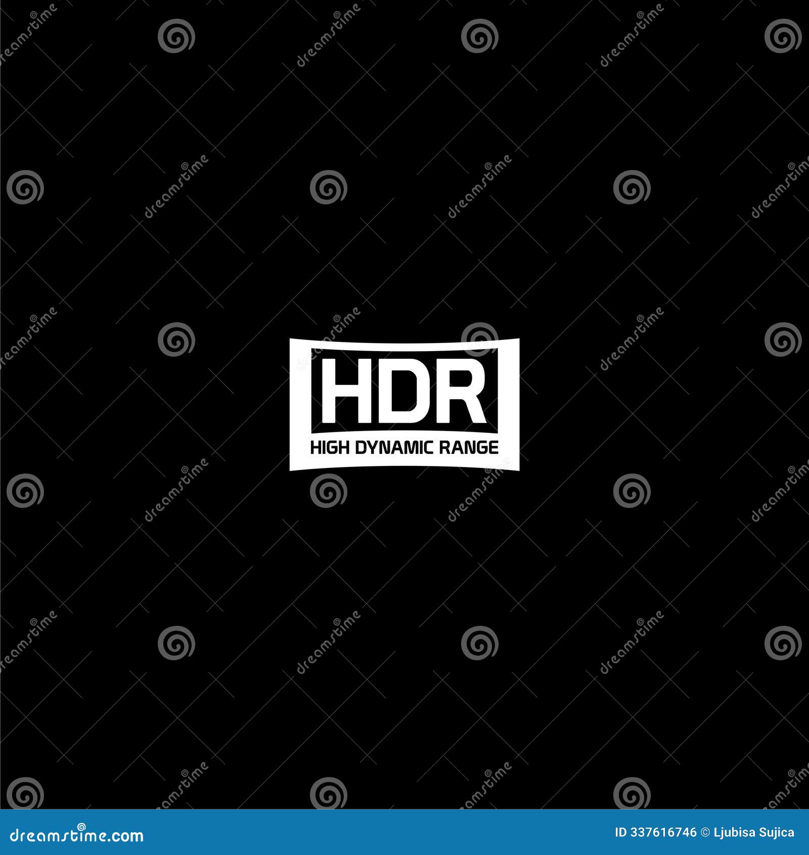 High Dynamic Range Imaging HDR Icon Isolated on Dark Background Stock ...