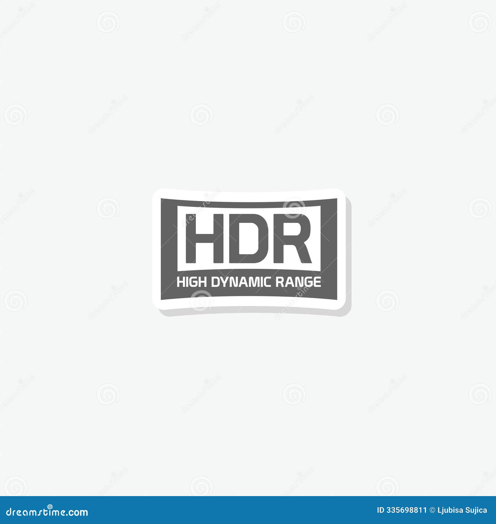 High Dynamic Range Imaging HDR Icon Sticker Isolated on Gray Background ...