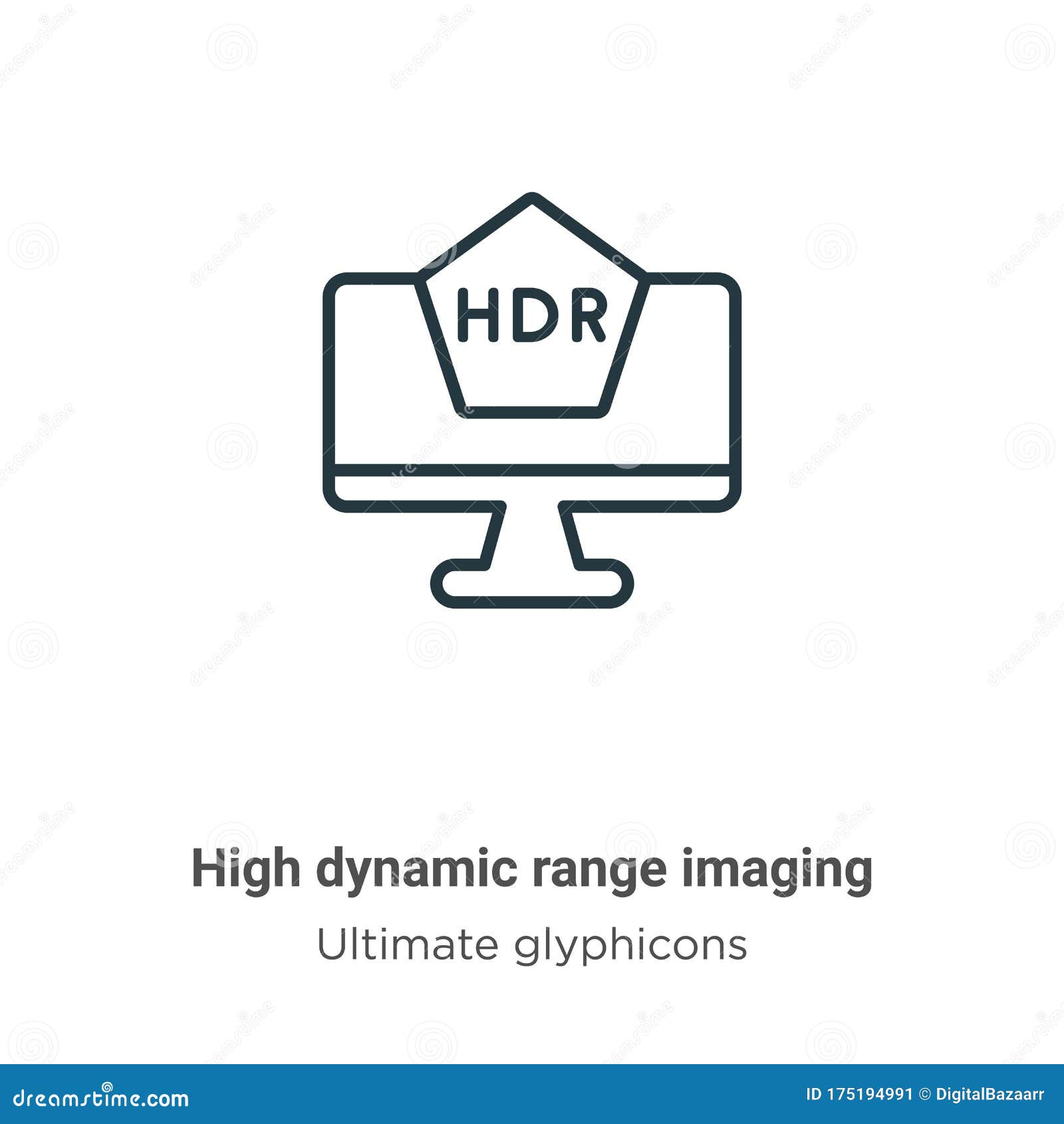 High Dynamic Range Imaging Outline Vector Icon. Thin Line Black High ...