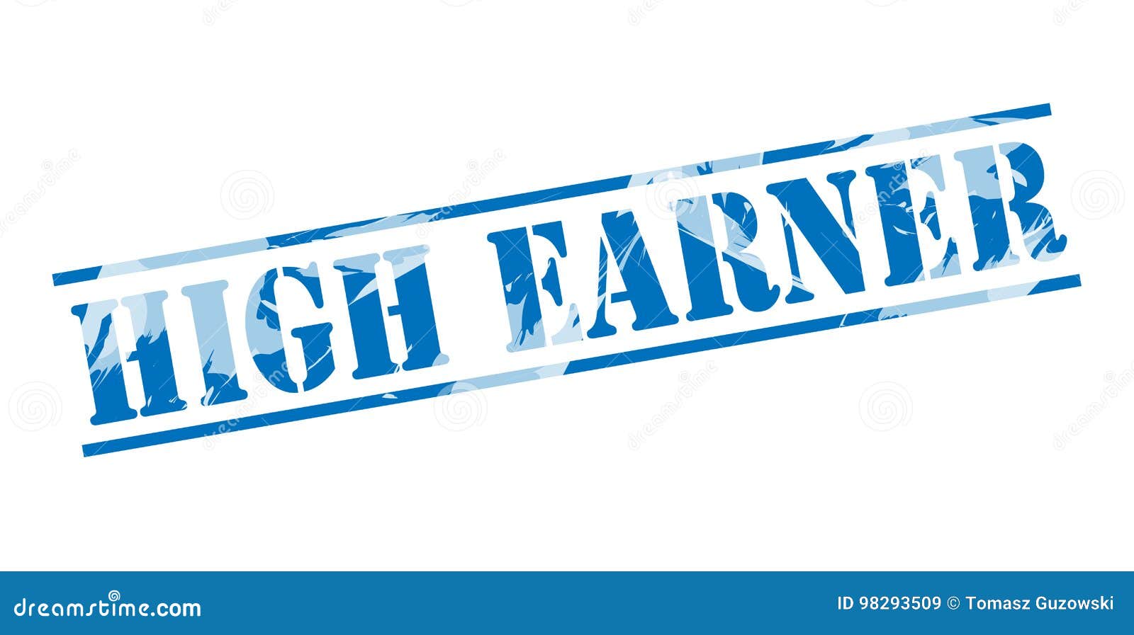 High earner blue stamp stock illustration. Illustration of label - 98293509