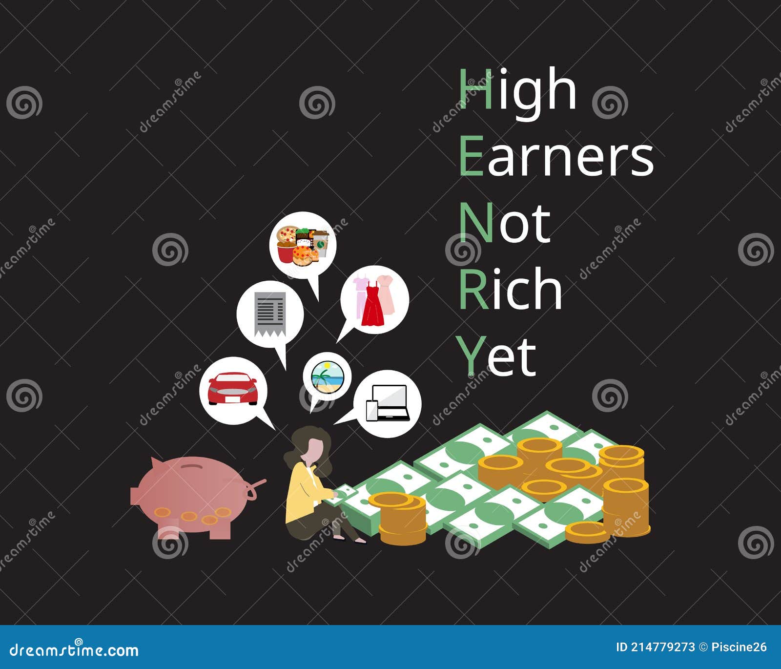 High Earners, Not Rich yet HENRYs Vector Stock Vector - Illustration of ...