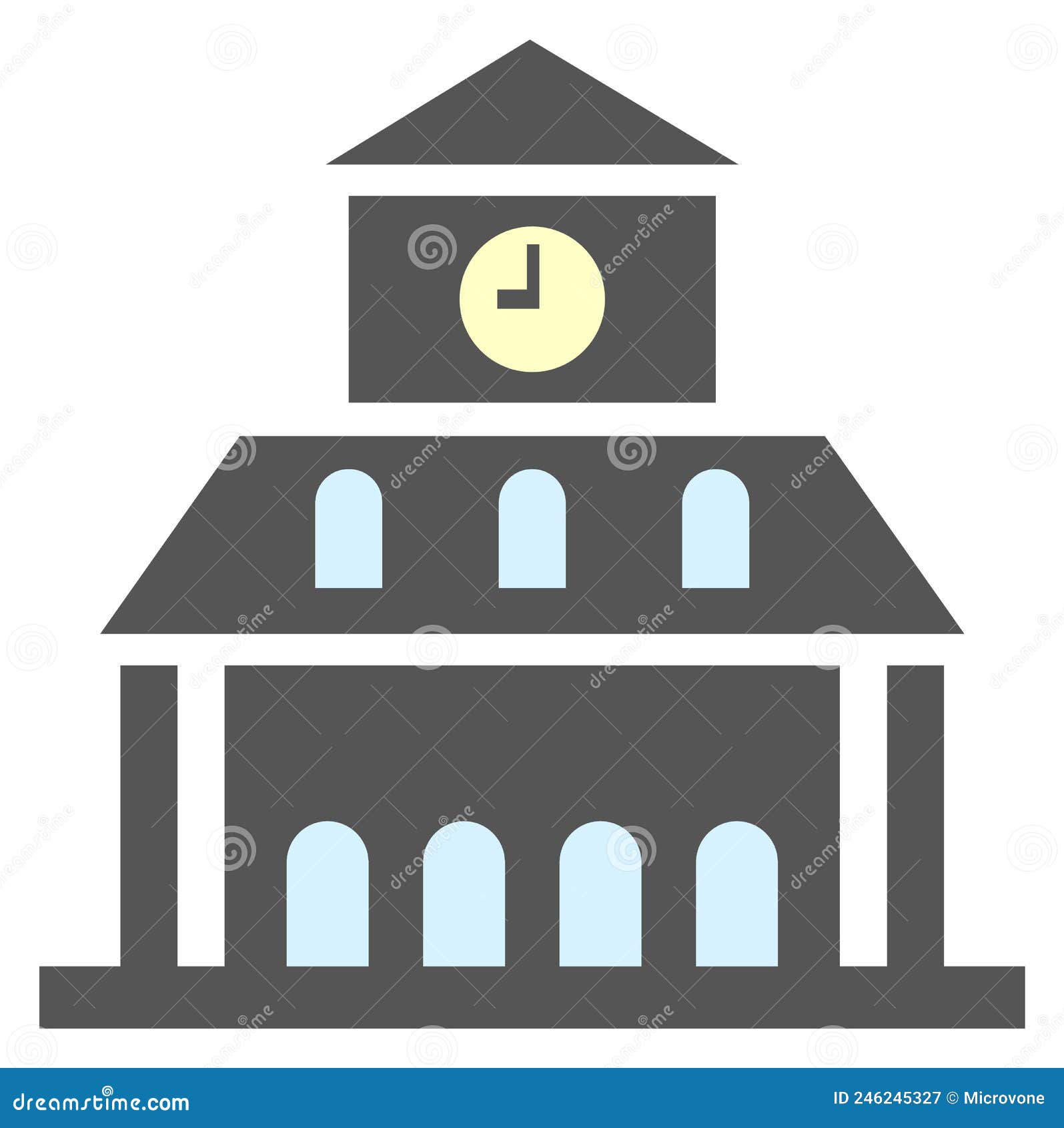 High Education Icon. University Facade Stock Vector - Illustration of ...