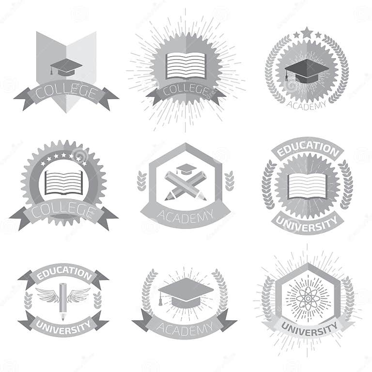 High Education Logos Set. Vector Ilustration Stock Vector ...