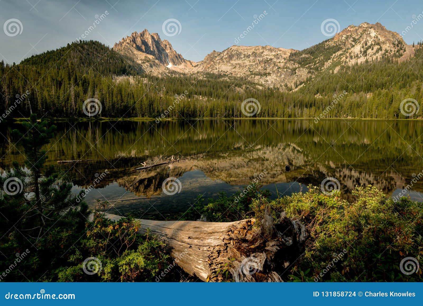 High Elevation Bench Lake in the Idaho Wilderness and Sawtooth M Stock ...