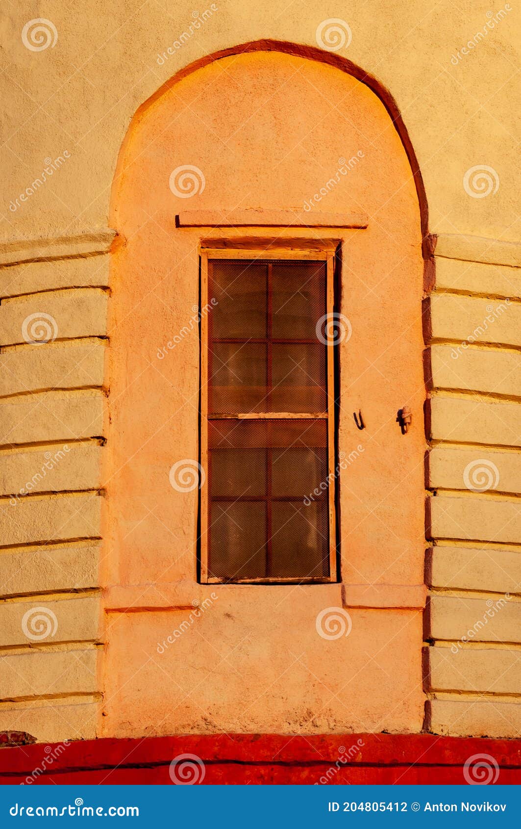 High Elongated Window on a Semicircular Facade Stock Photo - Image of ...