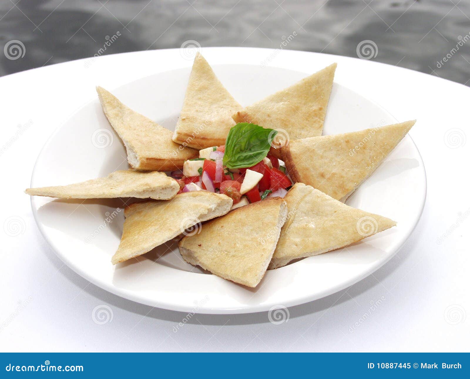 High End Bread Appetizer on White Plate Stock Image - Image of plate ...