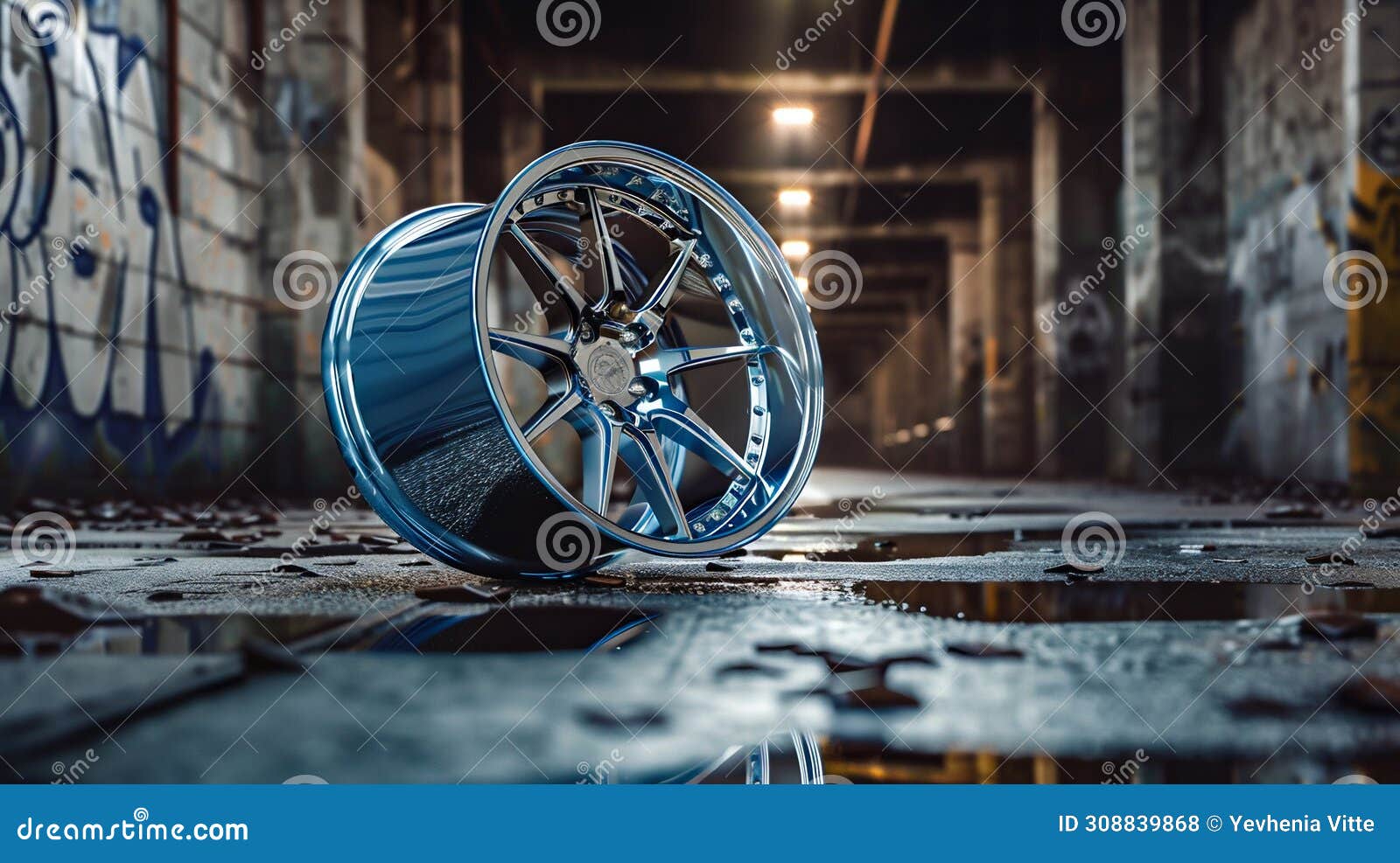 High-End Custom Car Rim Display. Generative Ai Stock Illustration ...