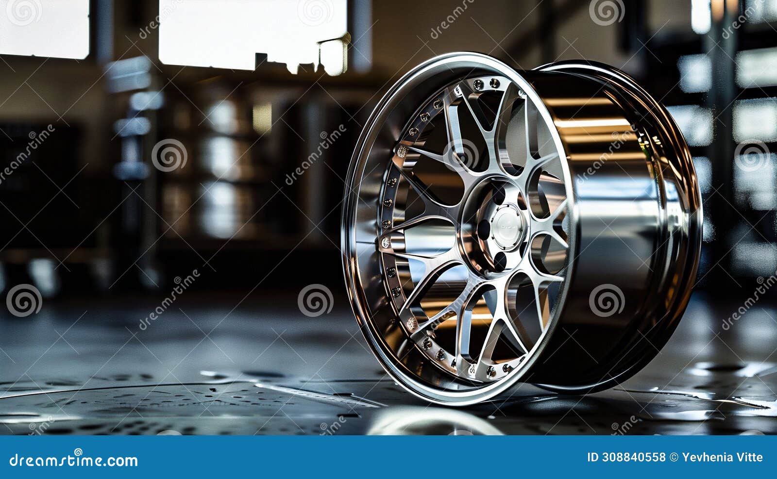 High-End Custom Car Rim Display. Generative Ai Stock Illustration ...