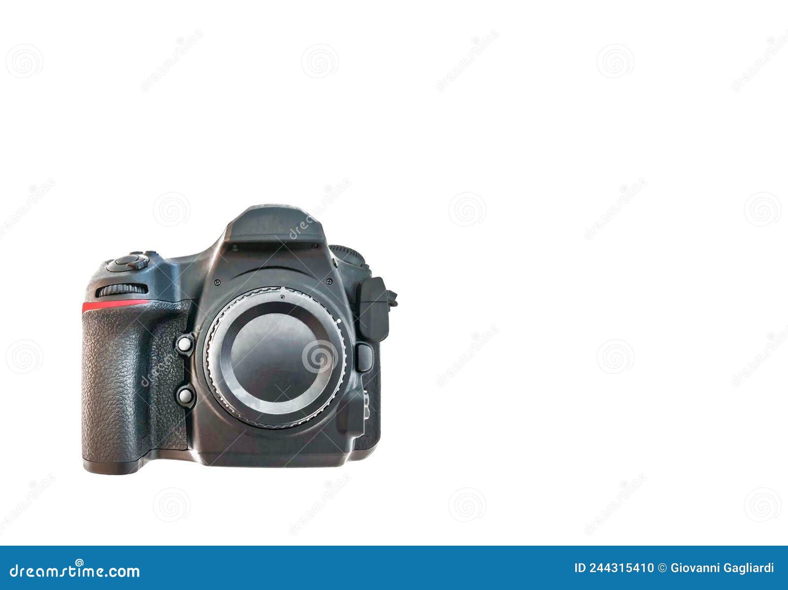 High End Dslr Camera Front View, Isolated on a White Background Stock ...